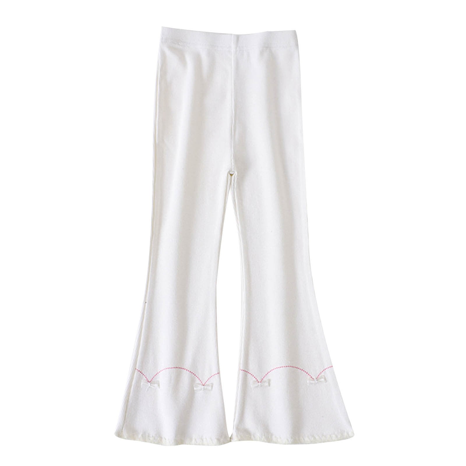 FAIWAD Girls Ribbed Flare Leggings Elastic High Waisted Embroidered ...