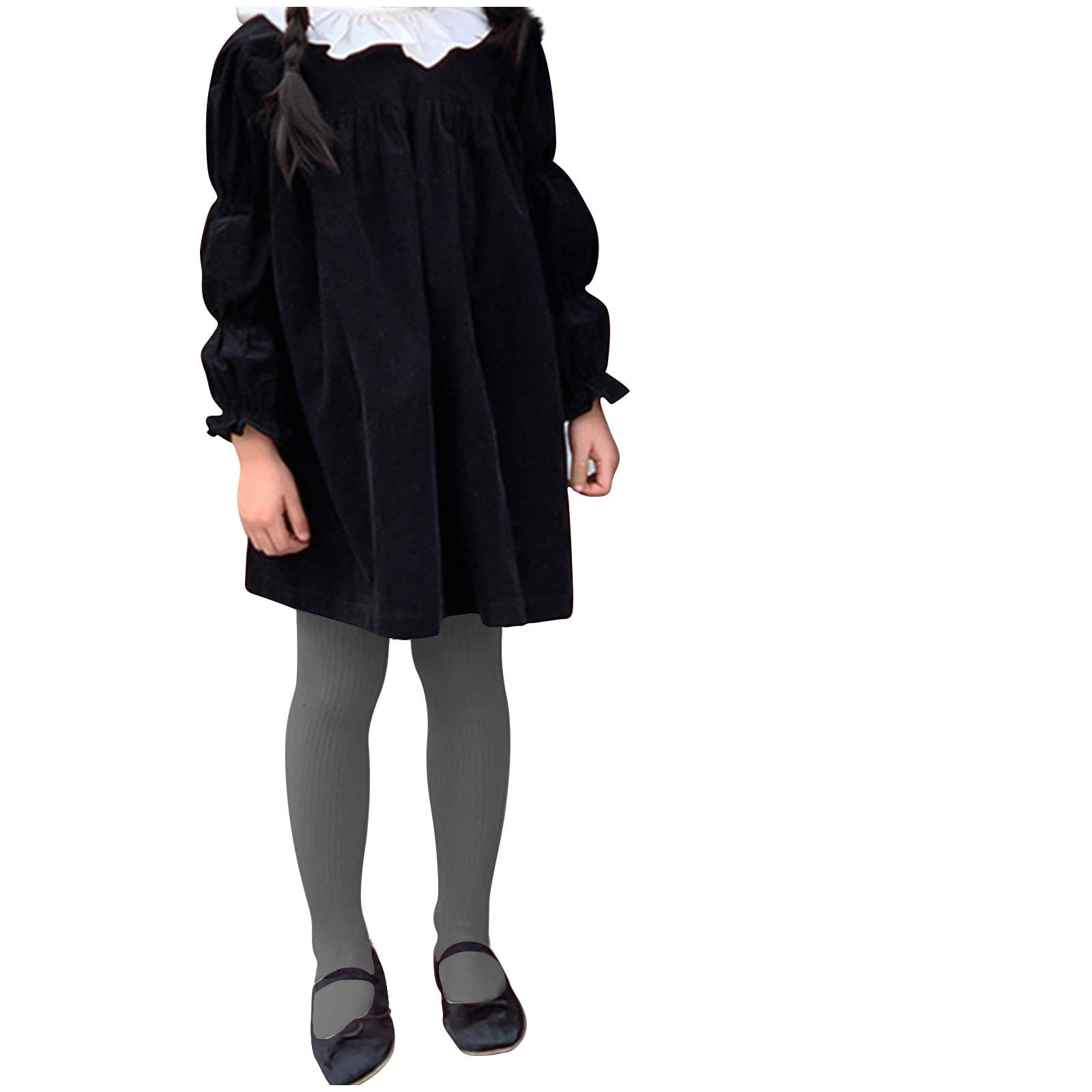 FAIWAD Girls School Uniform Tights Solid Color Cable Knit Footed ...