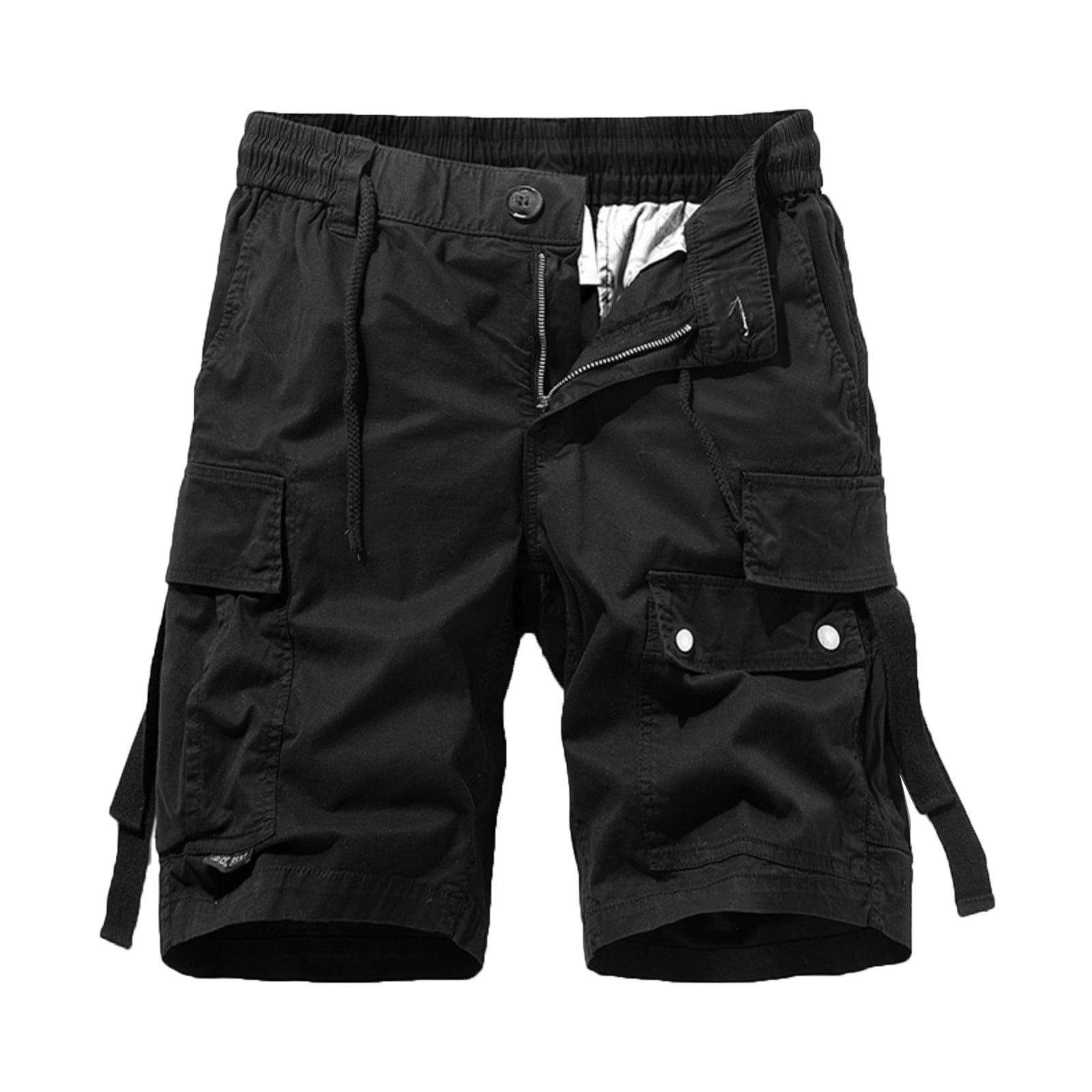 Faiwad Hiking Cargo Shorts For Men Elastic High Waisted Knee Length Cargo Shorts Stretch Waist