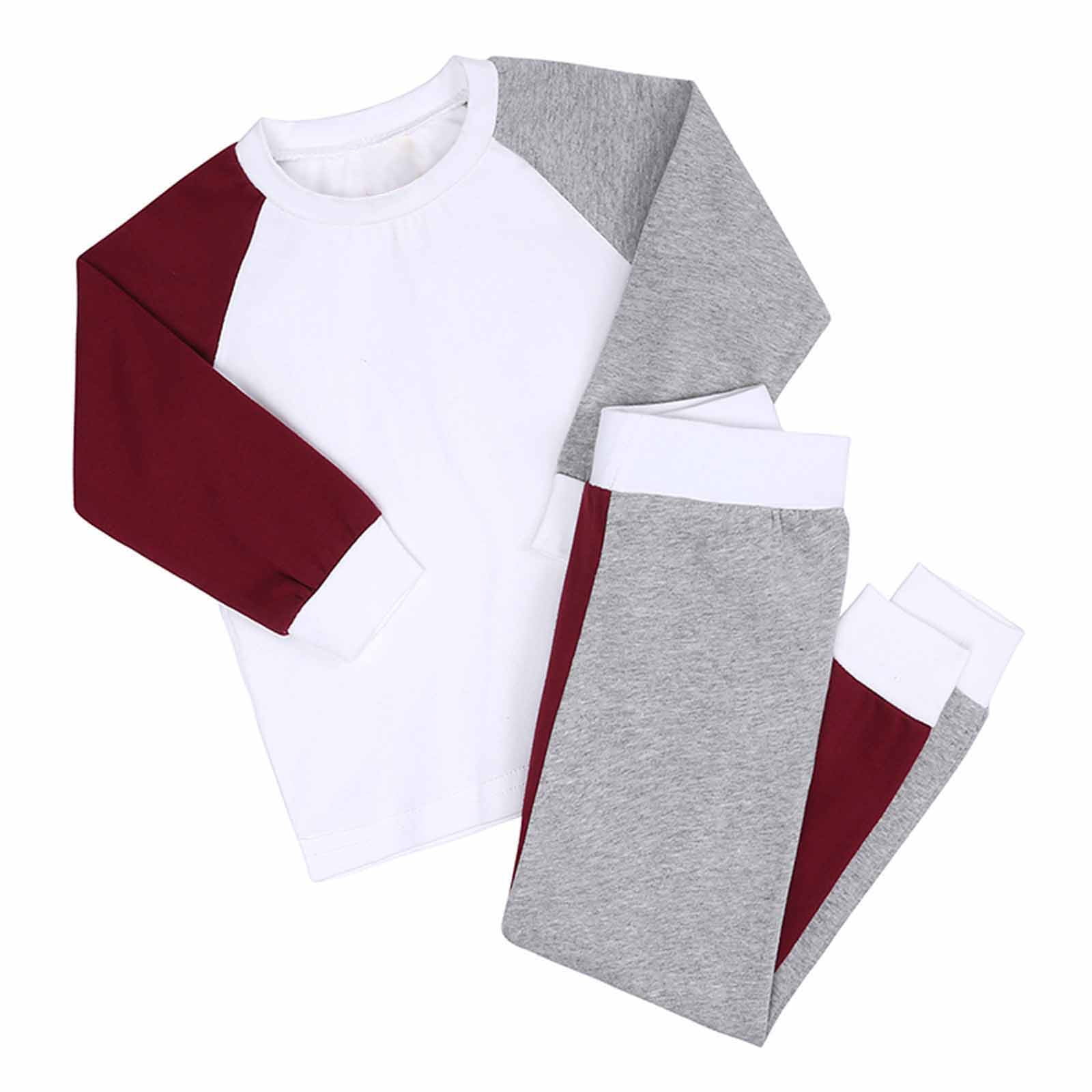 FAIWAD Kids Girls Boys 2 Piece Sweatsuit Kids Color Block Sweatshirt ...