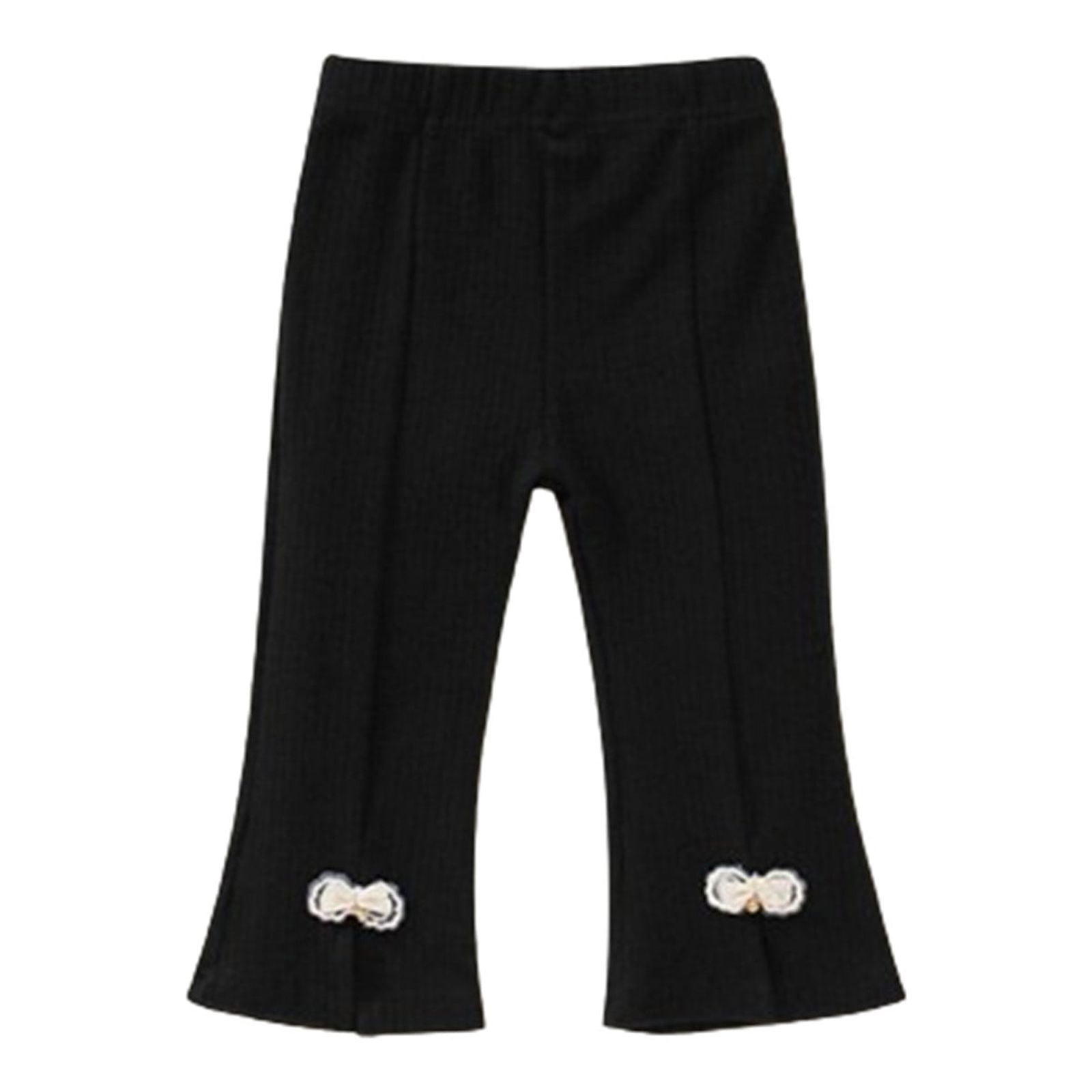 FAIWAD Kids Girls Cotton Flare Pants Elastic High Waist Ribbed Knitted ...