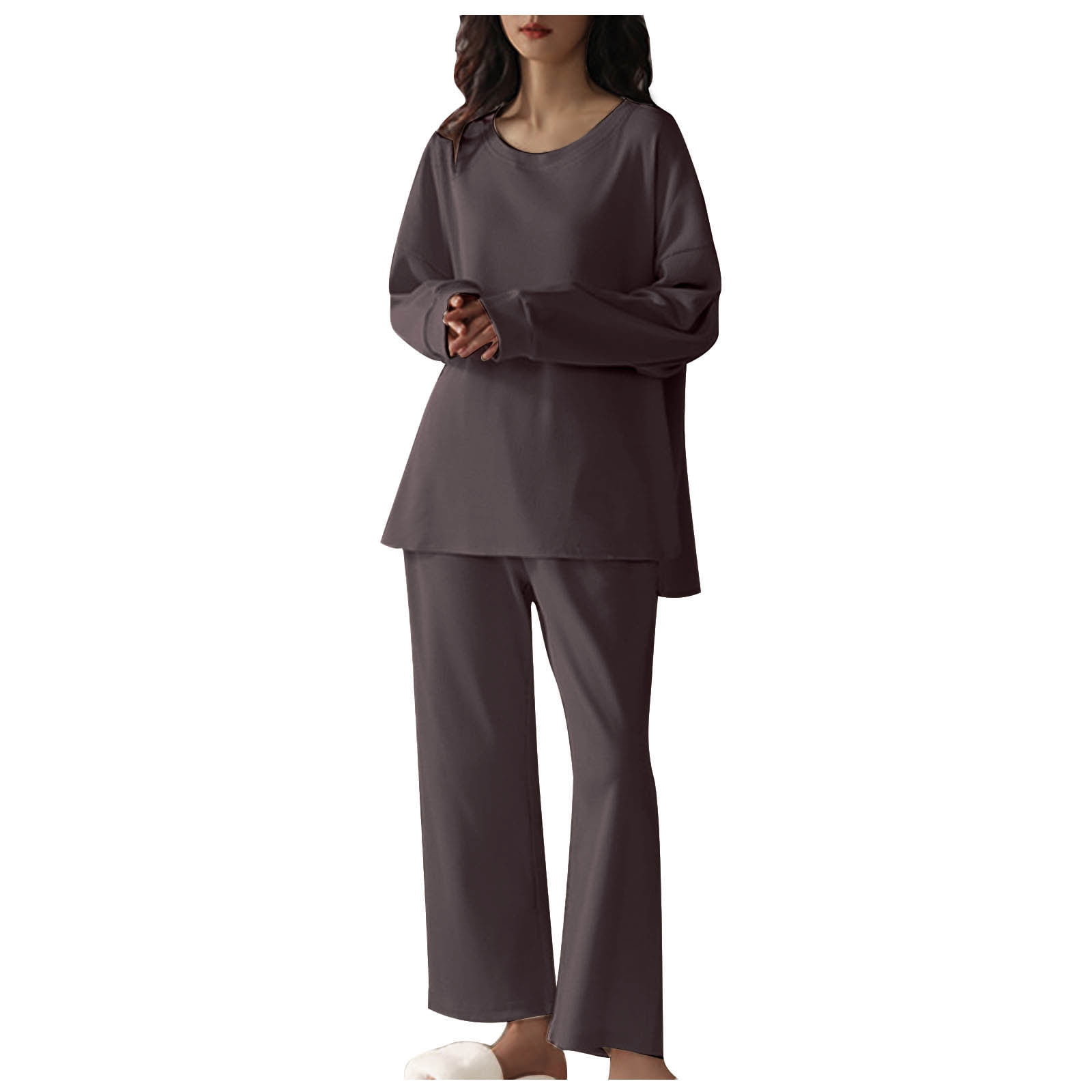 FAIWAD Lounge Pajamas Set for Women Spring Summer Long Sleeved Tops and ...