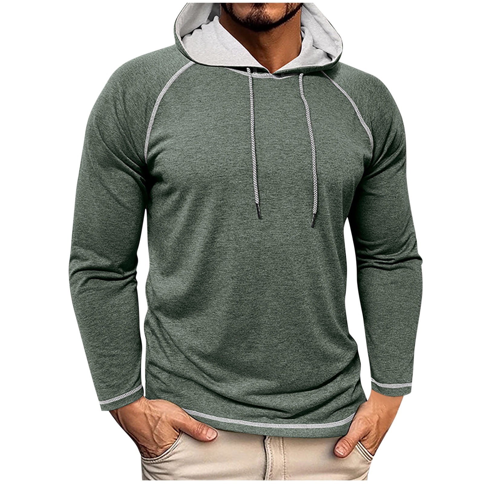 FAIWAD Mens Shirts Gym Workout Long Sleeve Pullover Lightweight ...