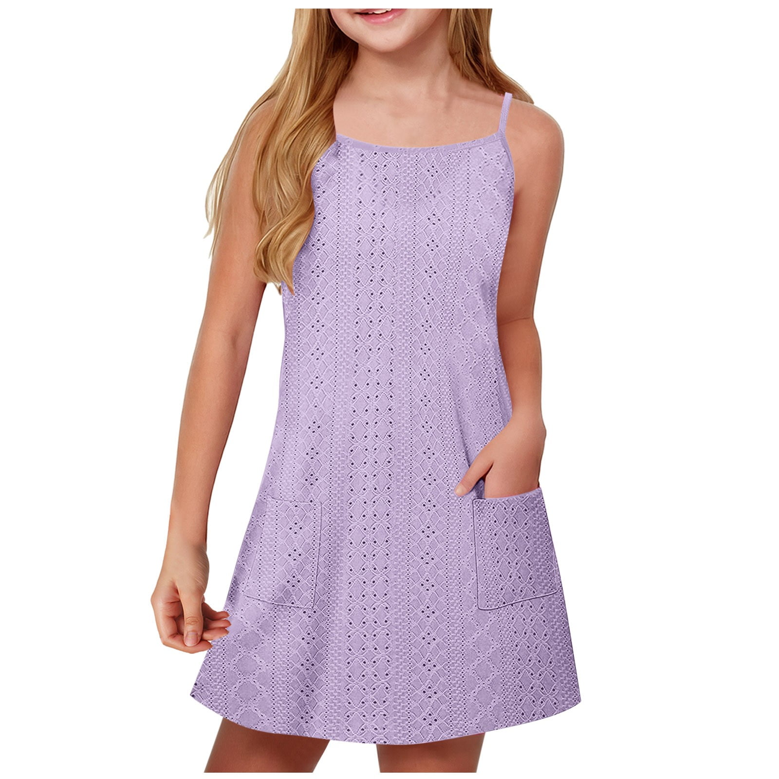 FAIWAD Summer Dresses for Kids Girls Adjustable Strap Sleeveless ...