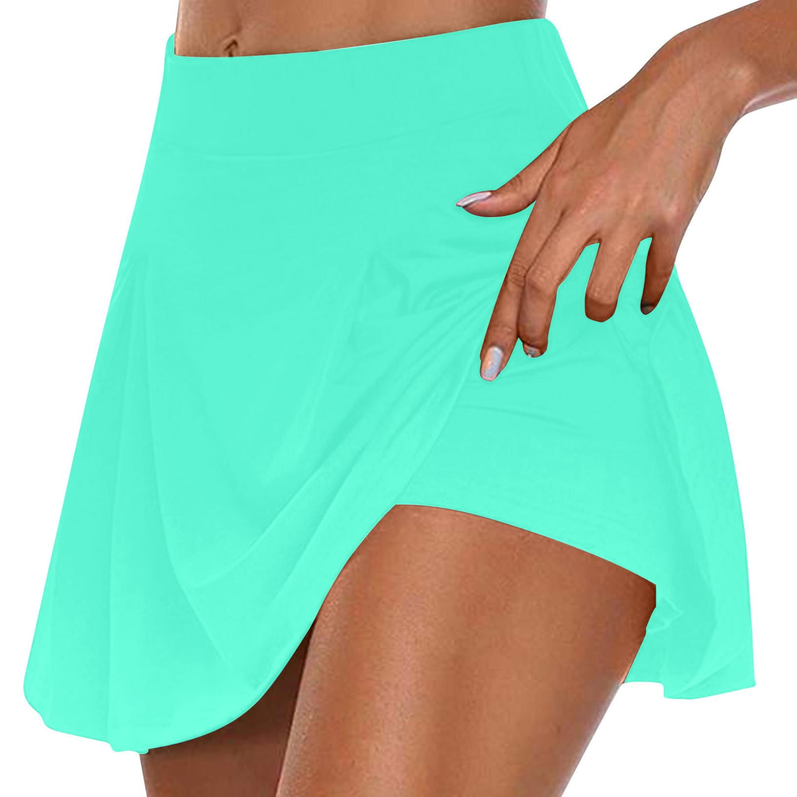 FAIWAD Tennis Skirts for Women Golf Athletic Activewear Summer Solid Color Skorts with Inner ...