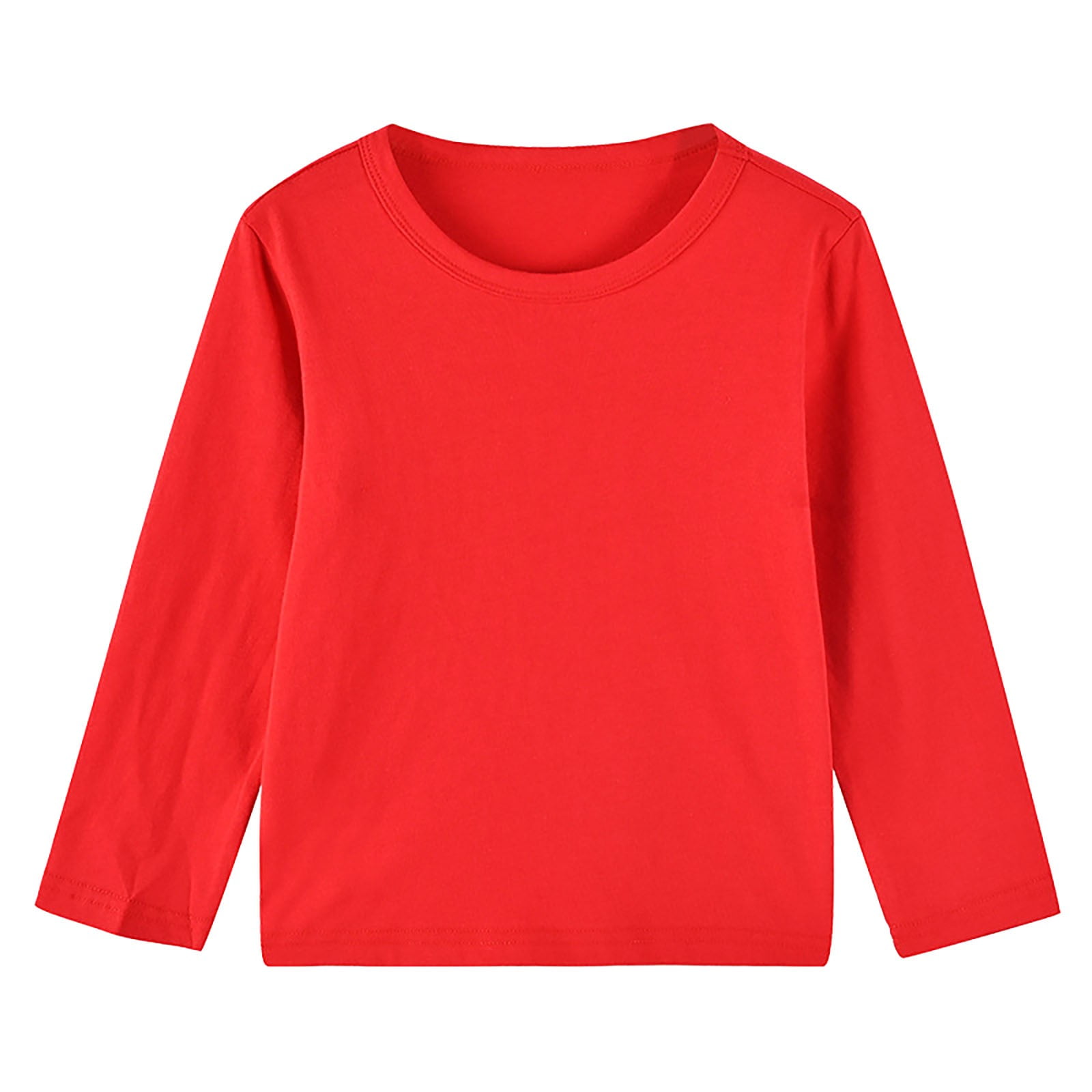 FAIWAD Toddler Boys Girls Basic Solid Color Basic Cotton Tops Long ...