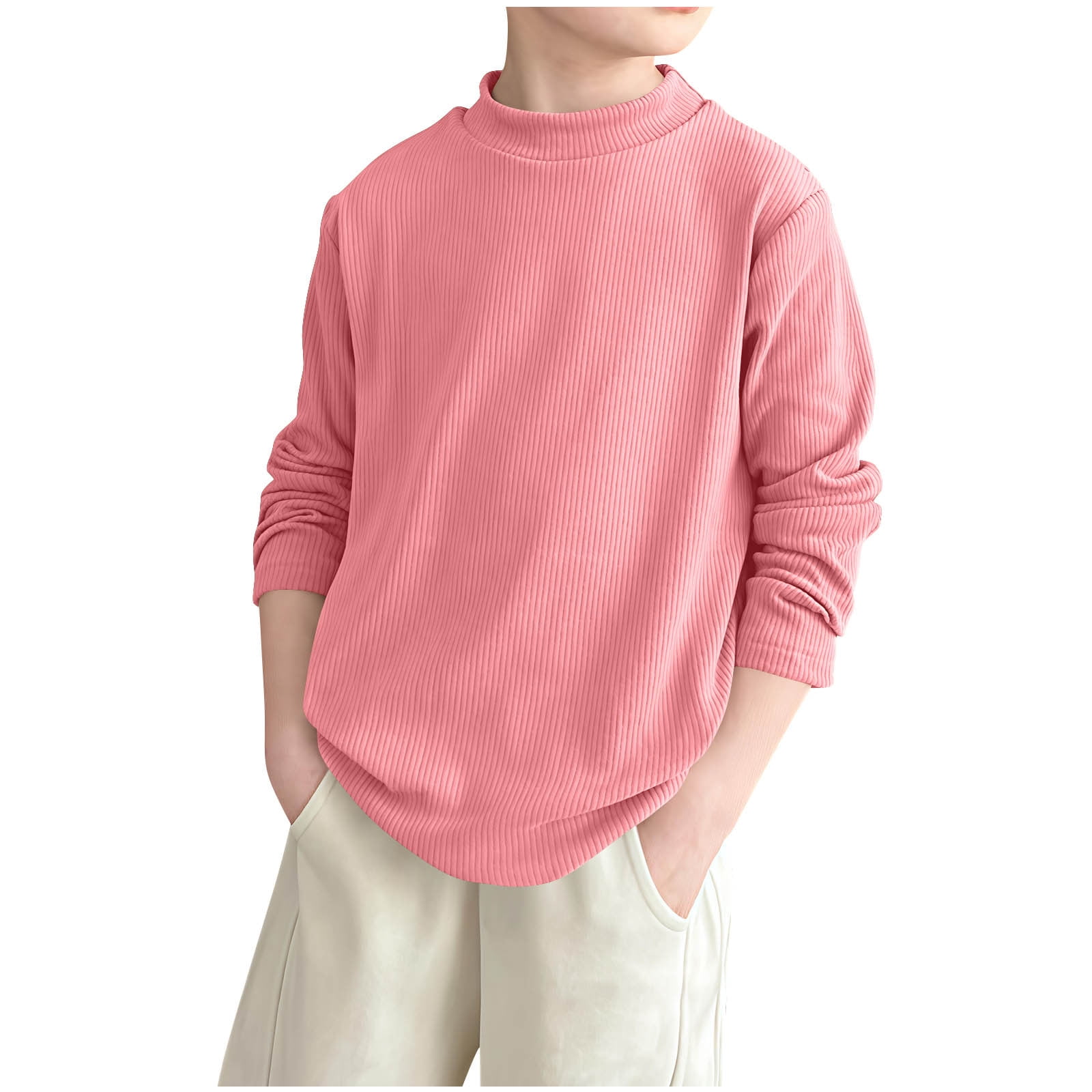 FAIWAD Toddler Boys Girls Long Sleeve Tops Crew Neck Fleece Warm Base ...