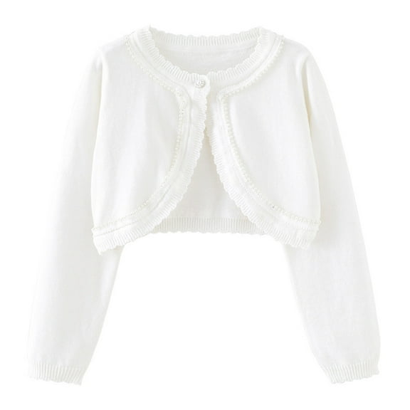 Coerni Girls' Long Sleeve Knitted Bolero Cardigan Kids Button Closure ...