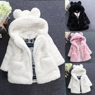 TAIAOJING Baby Girls' Hooded Jacket, Cartoon Rabbit, Winter Warm Windbreaker Coat with Bag, 6-12 ...