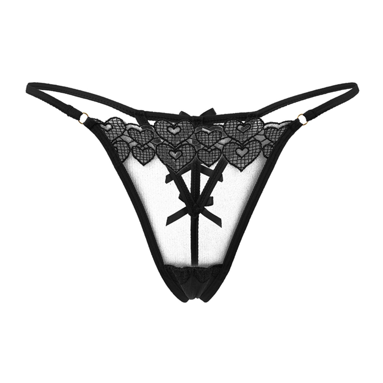FAIWAD Women G-String Lace Hollow Out Panties Crochet Y-Back Thongs ...