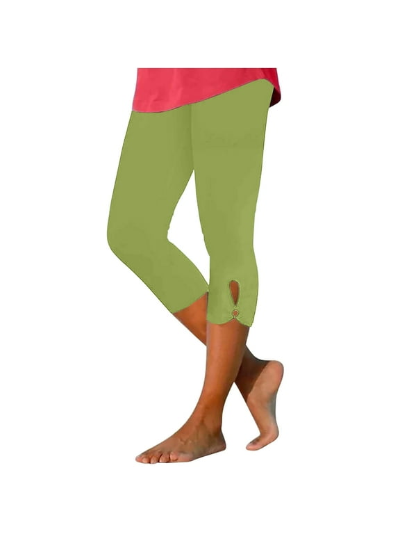 Dyegold Capris For Women Plus Size Summer Casual Wide Leg Cropped Pants ...