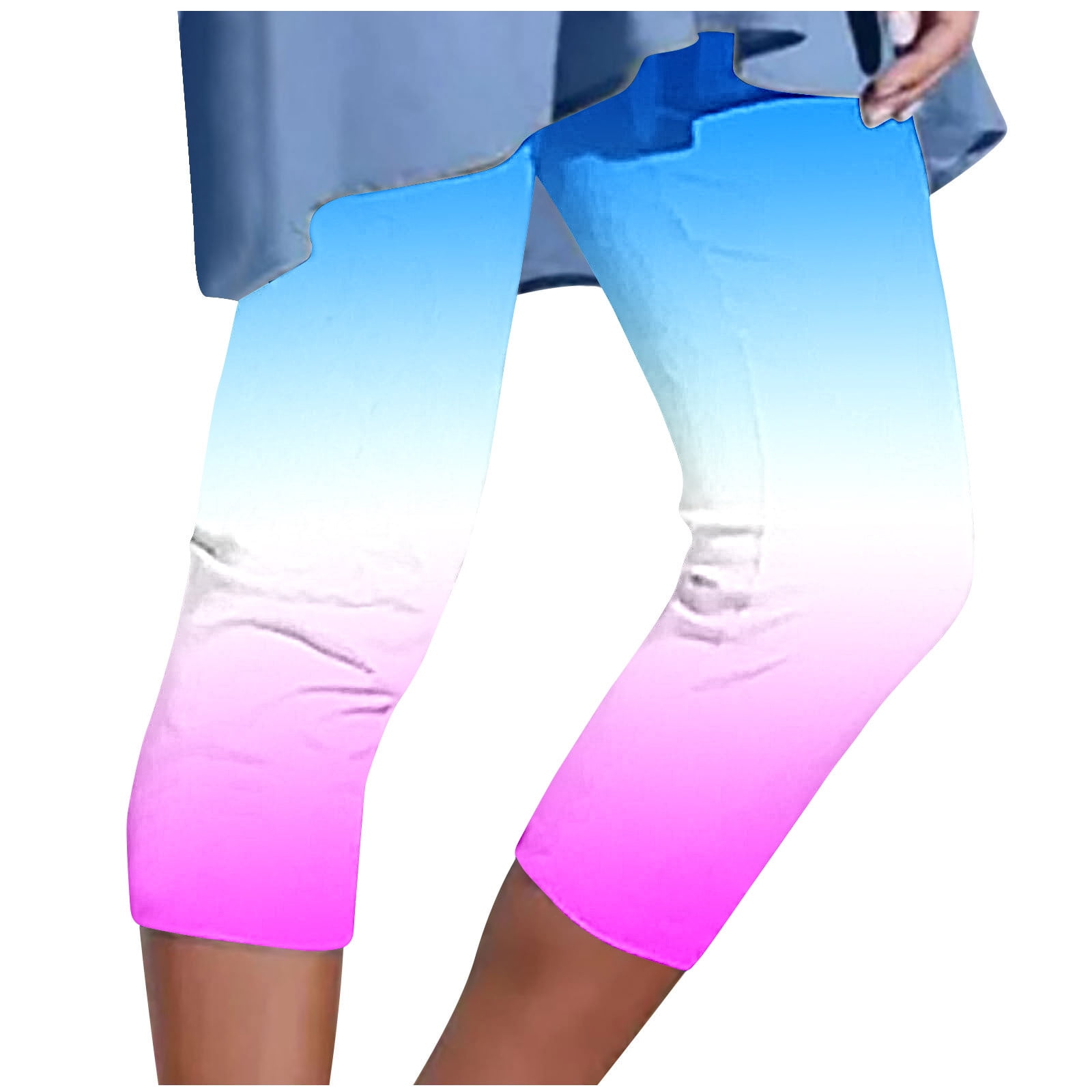 FAIWAD Women's Yoga Capris Pants High Waist Gradient Leggings Athletic ...