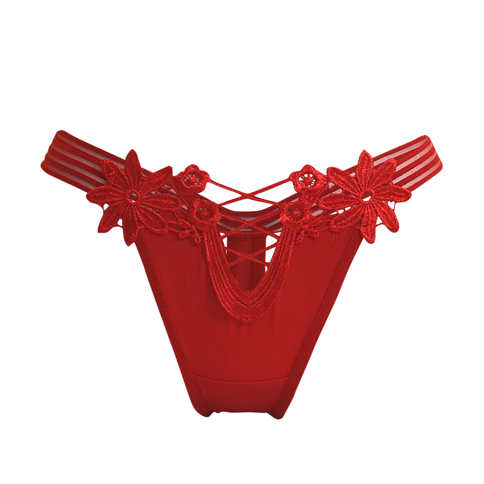 FAIWAD Womens Floral Lace Thong Hollow Out Low Waist Breathable G ...