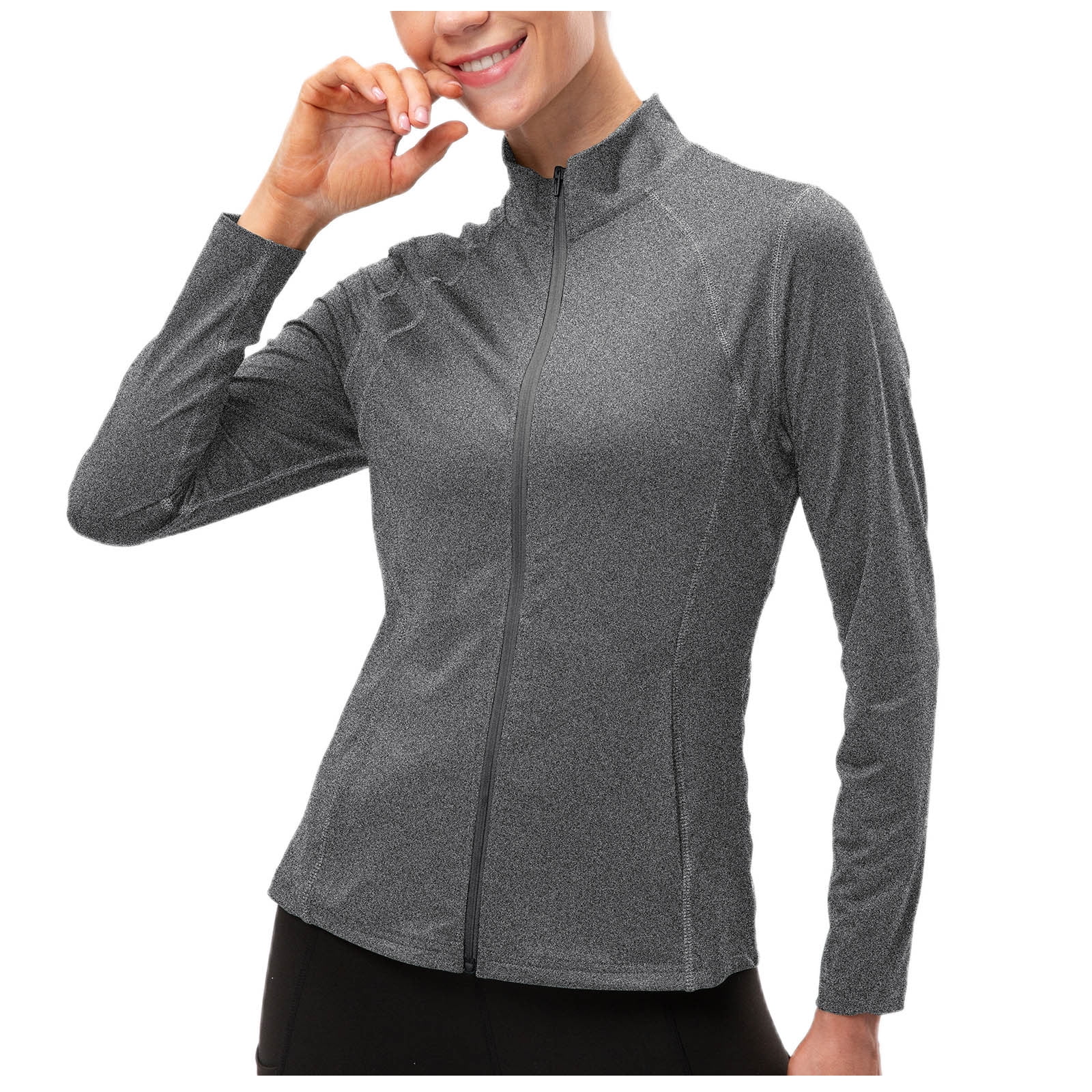 FAIWAD Workout Jackets for Women Full Zip Athletic Running Jacket with ...