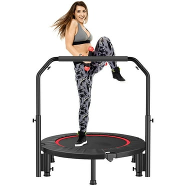 48" Foldable Mini Trampoline Max Load 330lbs/440lbs, Fitness Rebounder ...