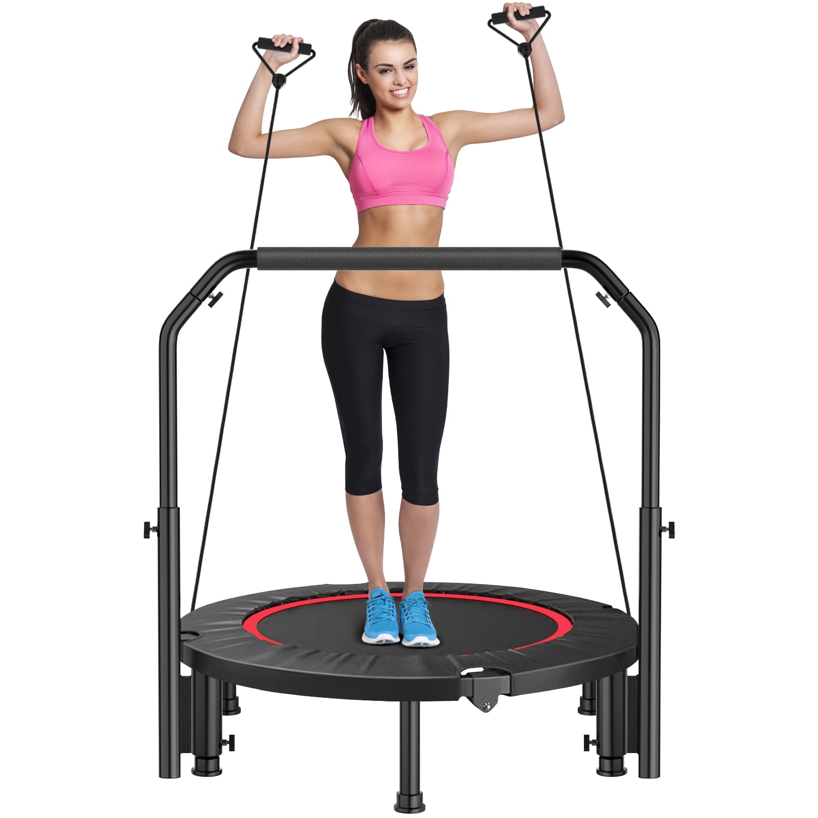 FAIZHI 40" Foldable Fitness Mini Trampoline Rebounder, Exercise ...
