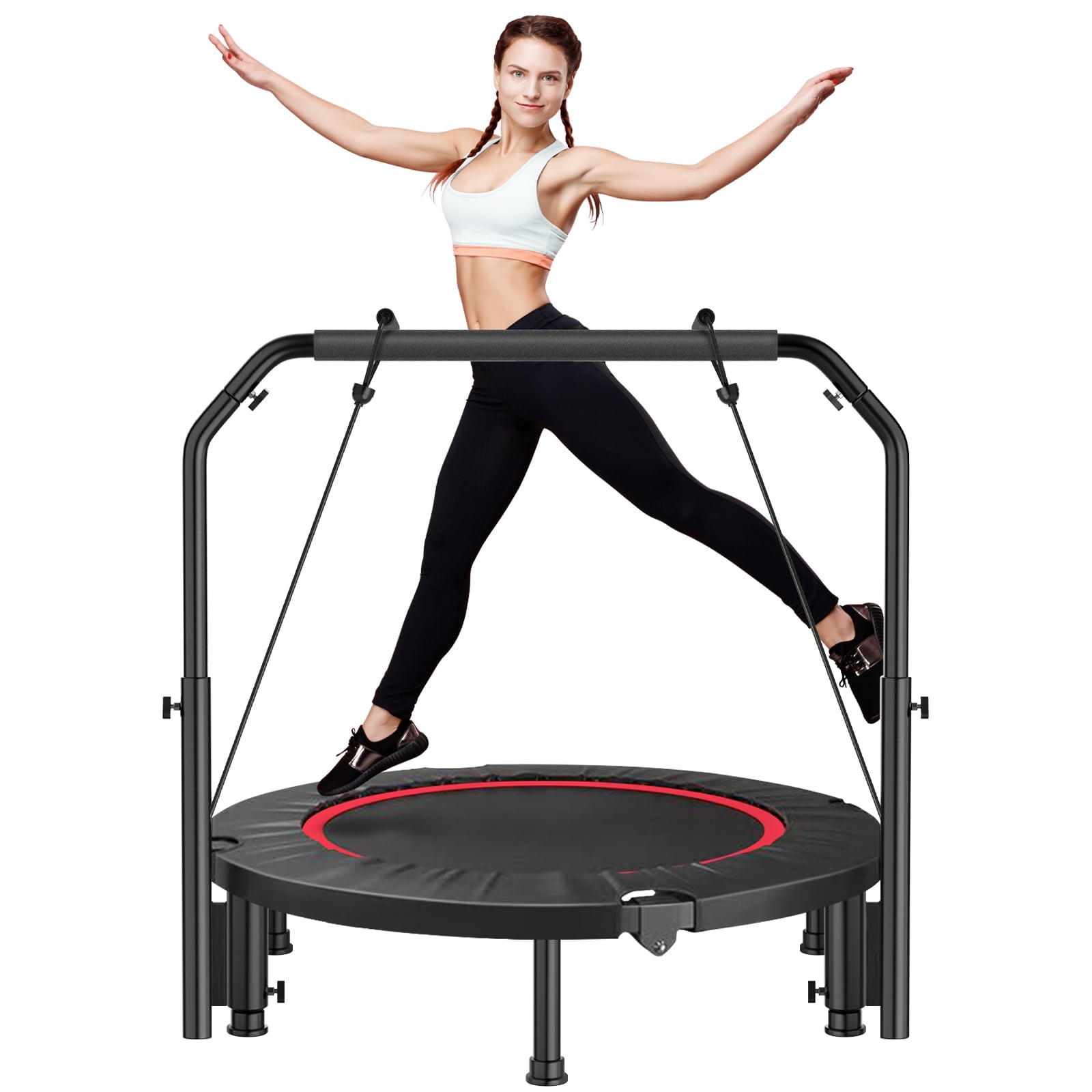 FAIZHI 48" Foldable Fitness Mini Trampoline Rebounder, Exercise ...