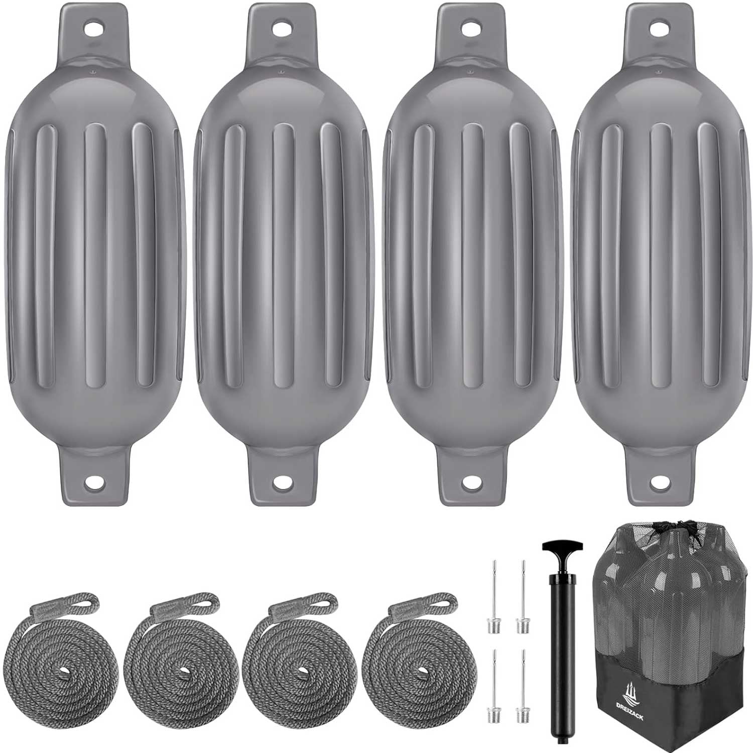 FAIZHI Boat Fenders 4 Pack, 5.5in Boat Bumpers Fenders with 4 Ropes ...