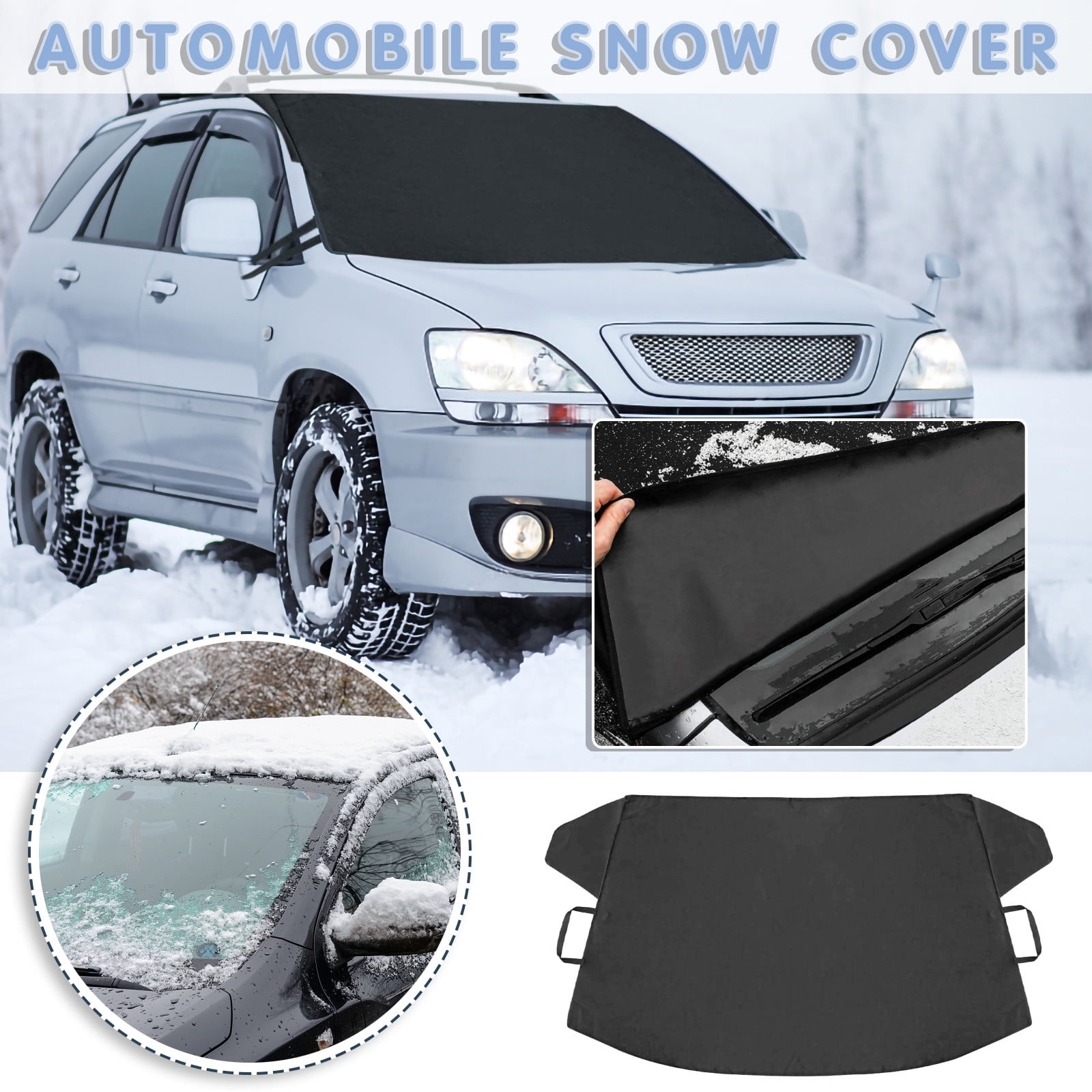 FAJHHA Advanced Universal Windshield Snow Shield Cover, 6-Elastics ...