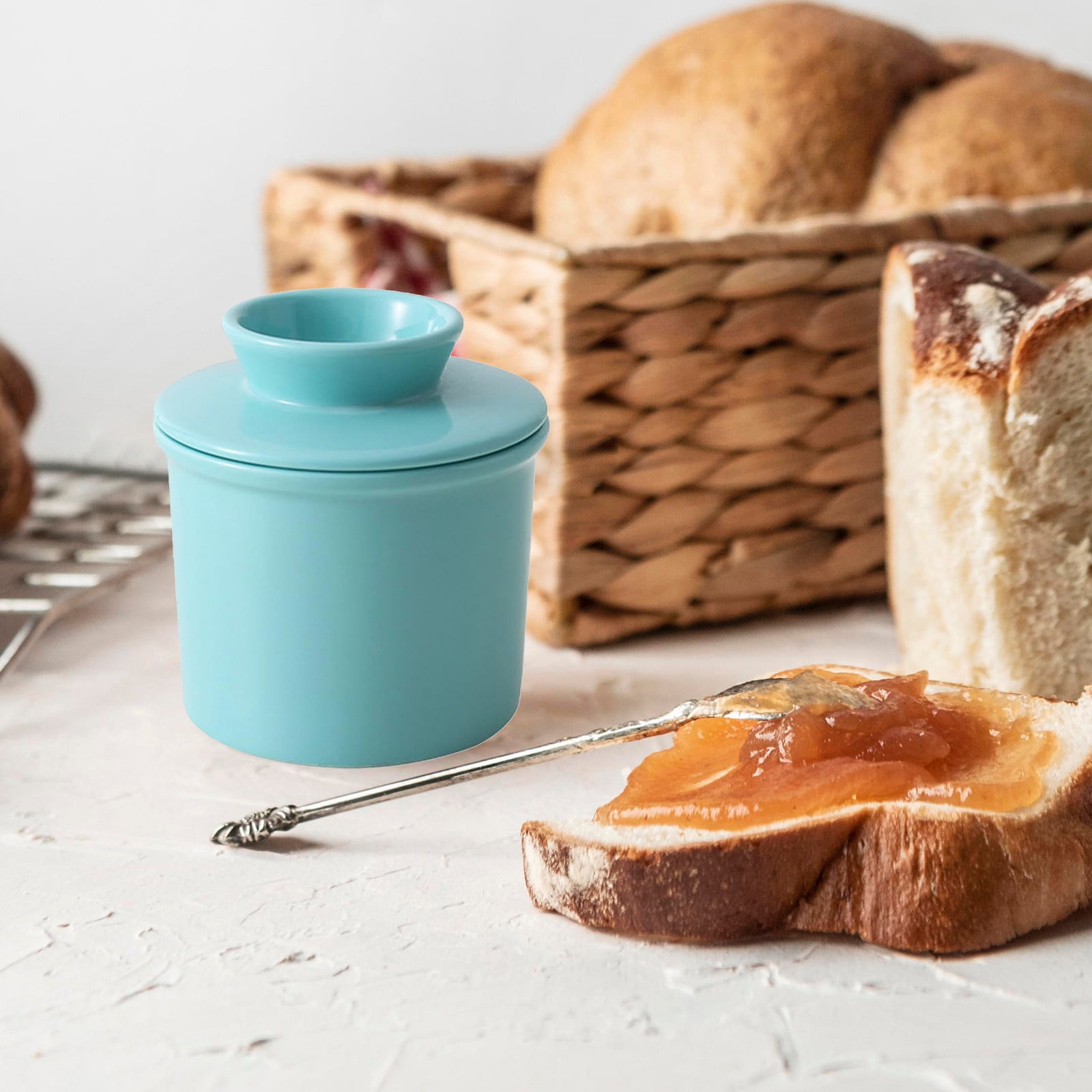FAJHHA Butter Crock with Lid for Countertop,Ceramic French Butter Dish ...