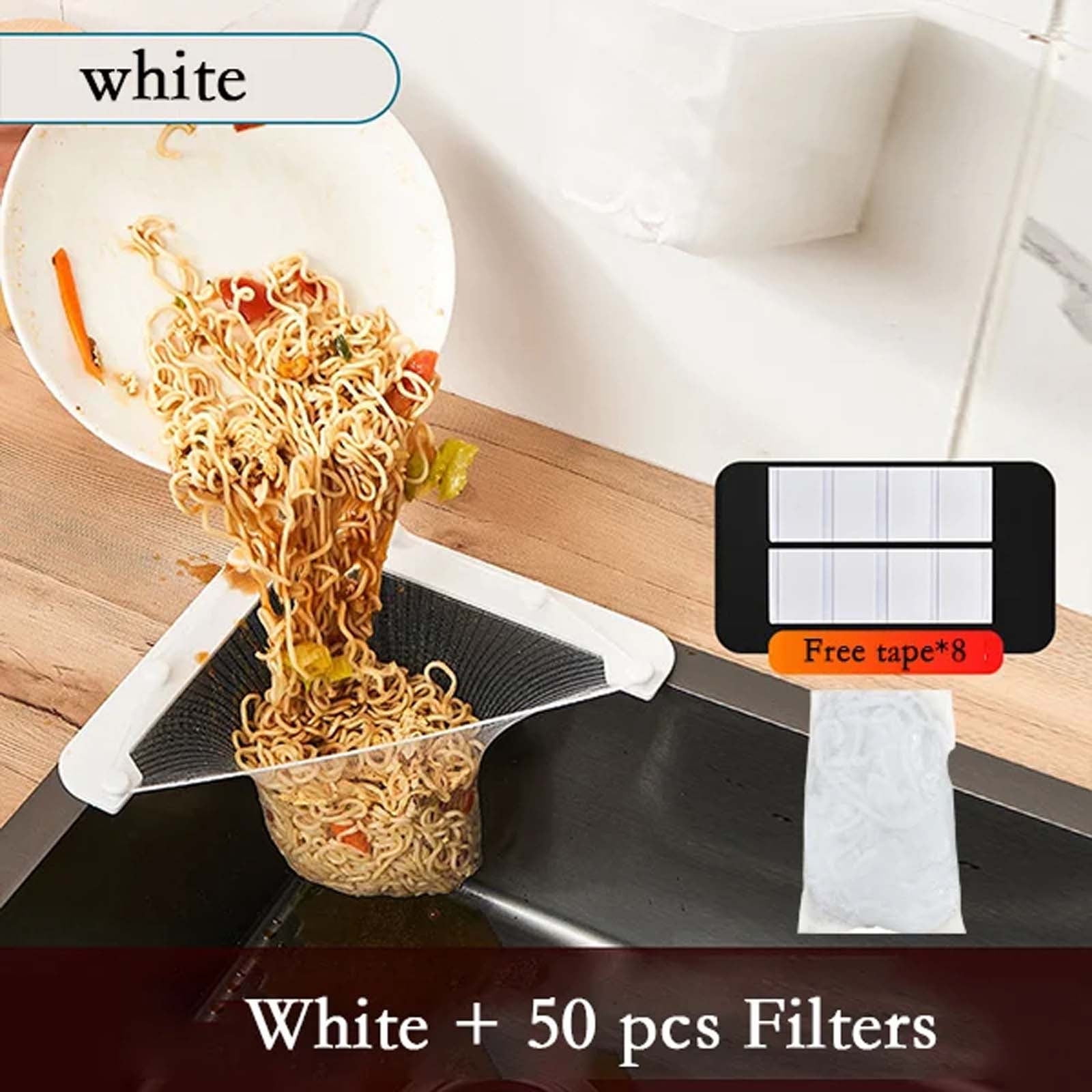 FAJHHA Extra Large Mesh Kitchen Sink Strainer with 50 Disposable Filter ...