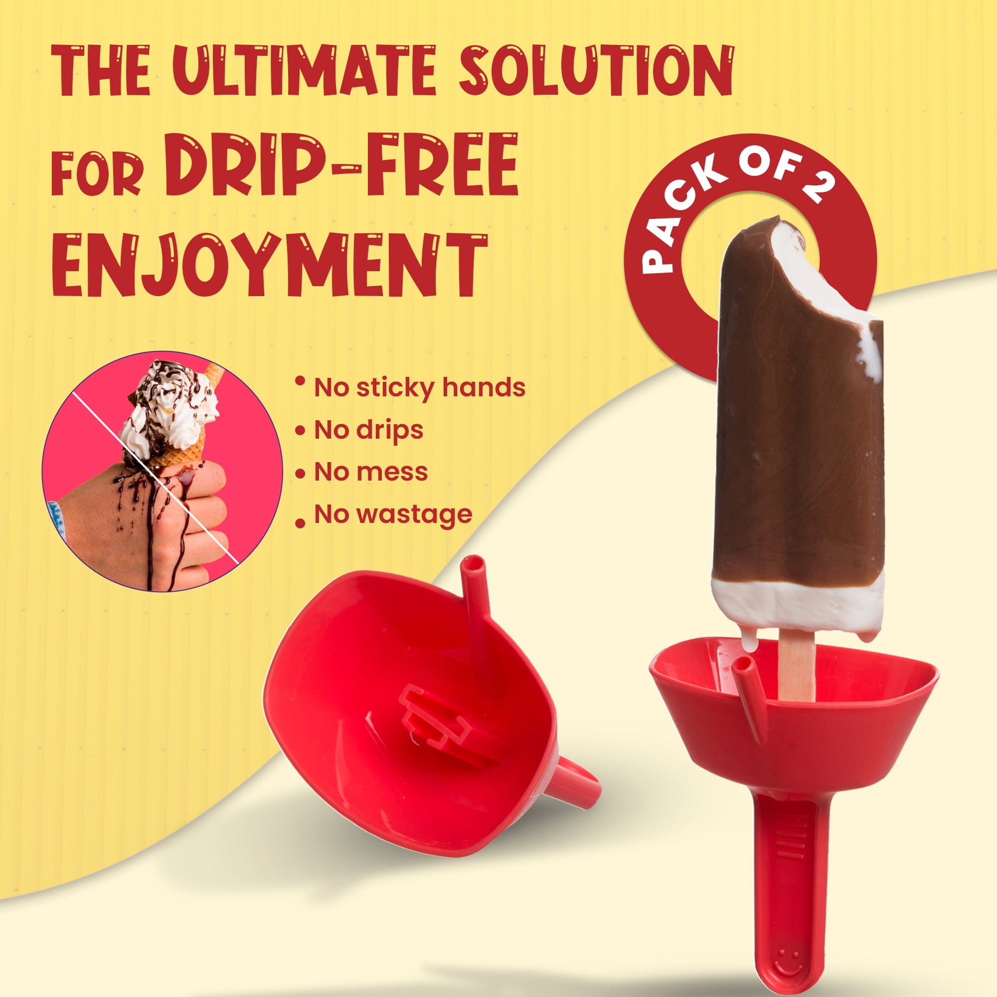 THE ORIGINAL Pop No Drop Popsicle Holder - BPA Free & Dishwasher Safe ...