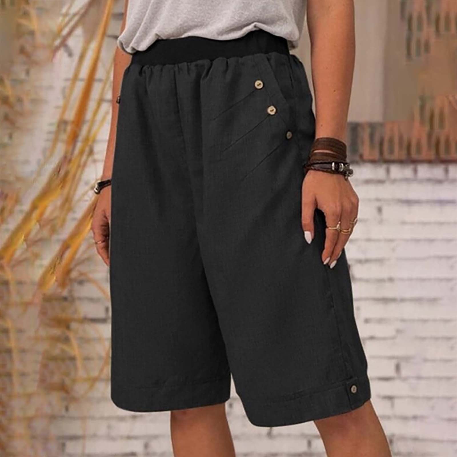 Fakkduk 2023 Shorts For Women Long Shorts Below The Knee Casual Summer