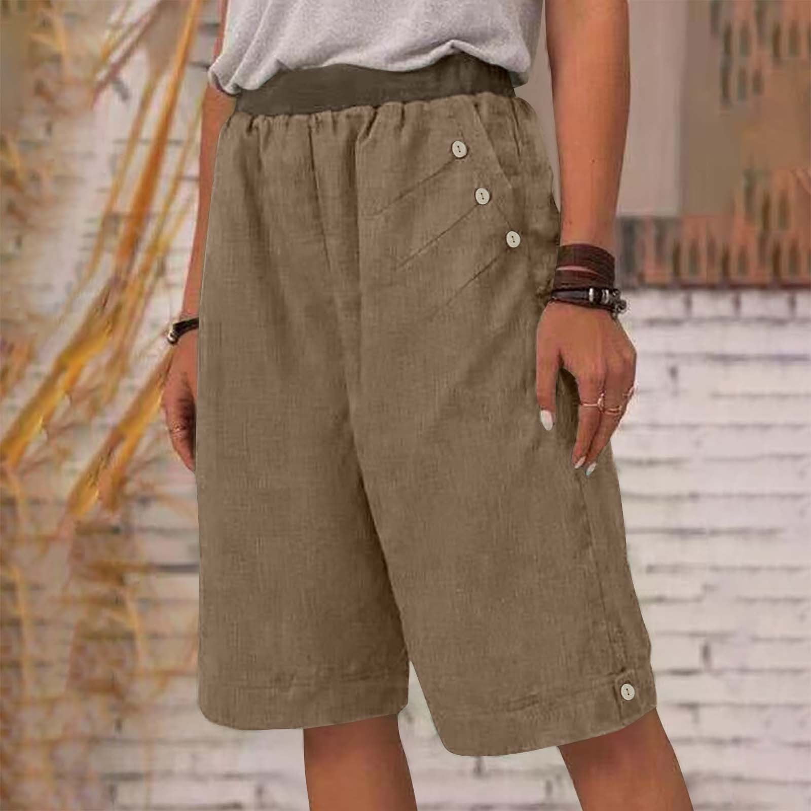 Fakkduk 2023 Shorts For Women Long Shorts Below The Knee Casual Summer