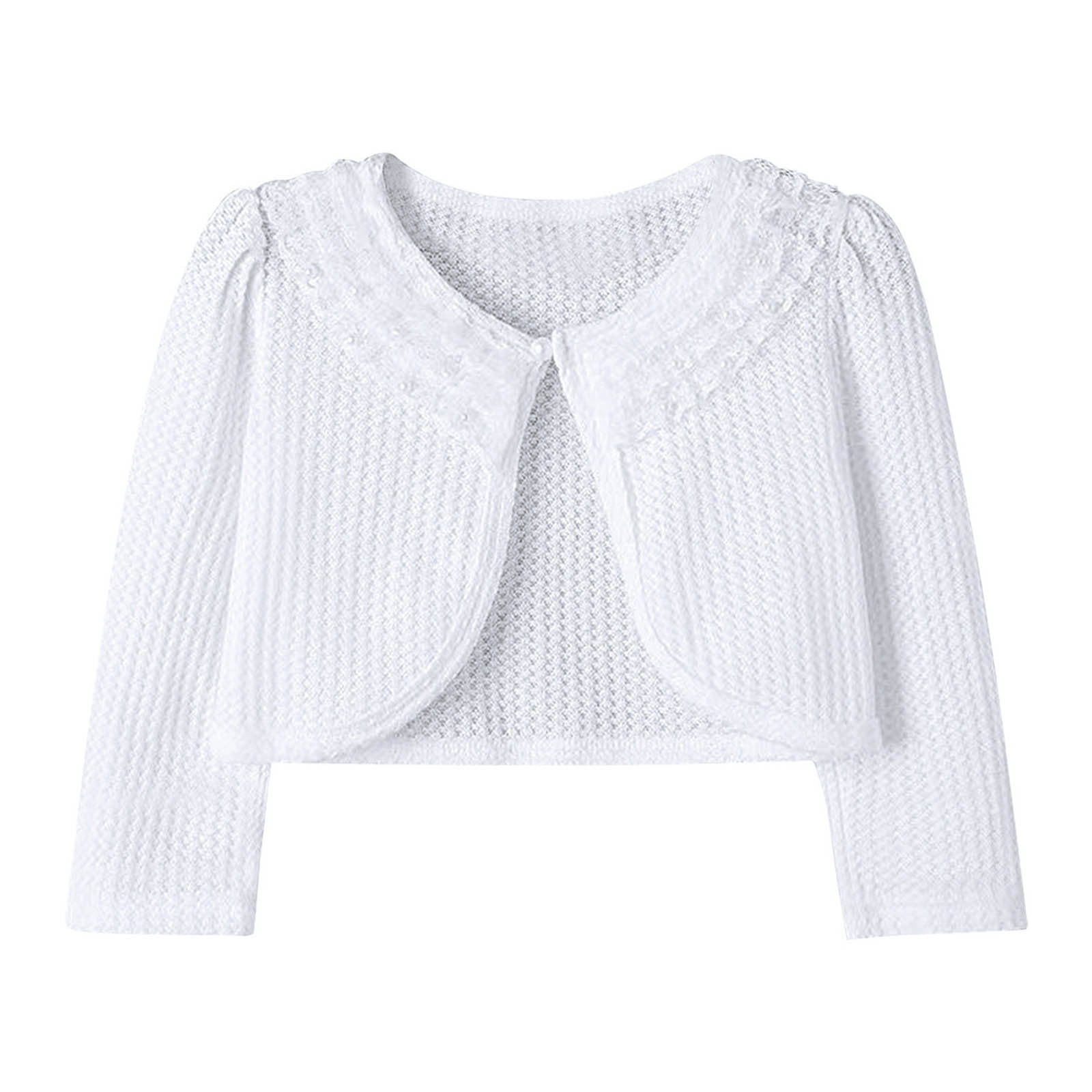 FAKKDUK Girls’ Bolero Cardigan Long Sleeve Knitted Shrug Sweaters ...