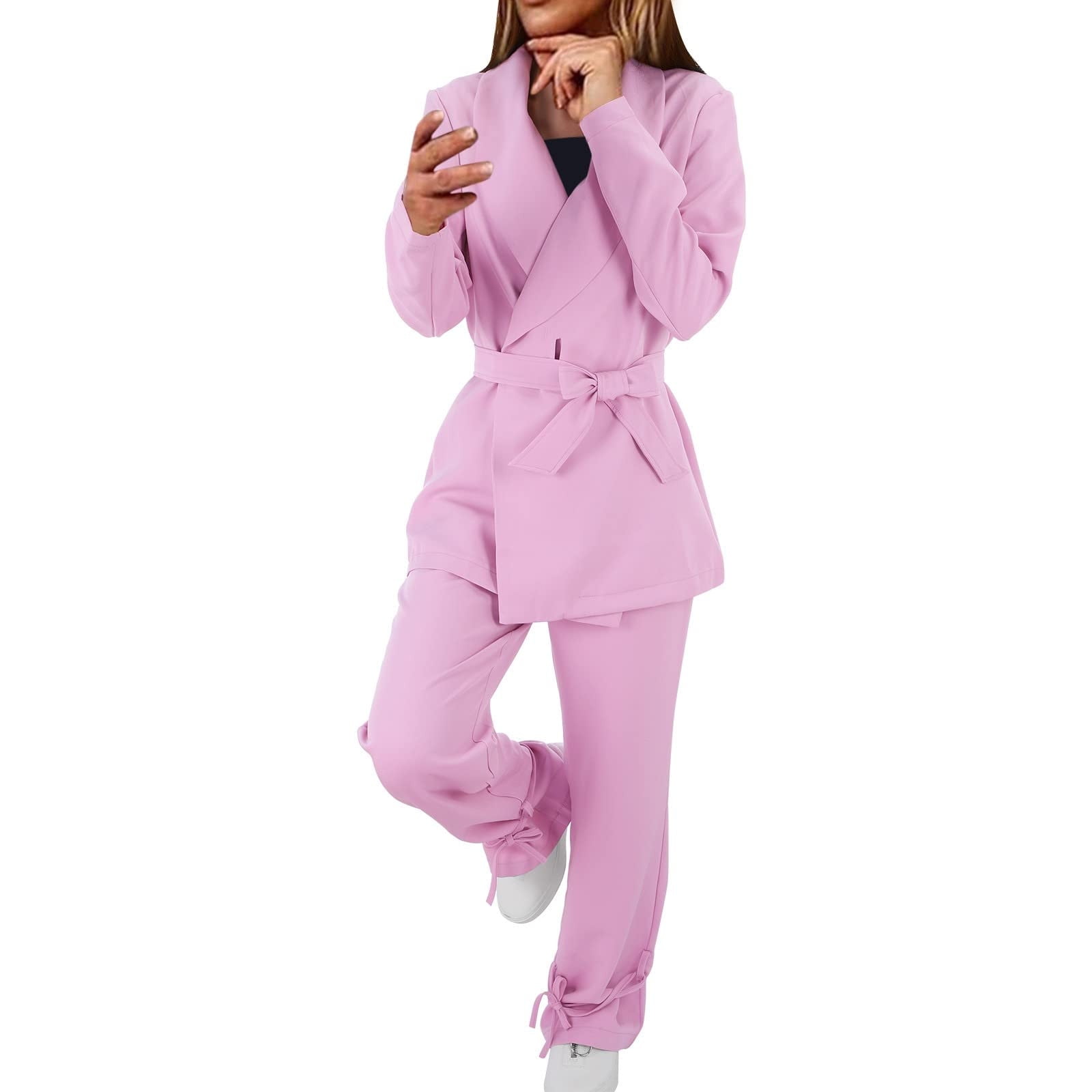FAKKDUK Women 2 Piece Outfits Blazer Sets Women's 2 Piece Blazers with ...