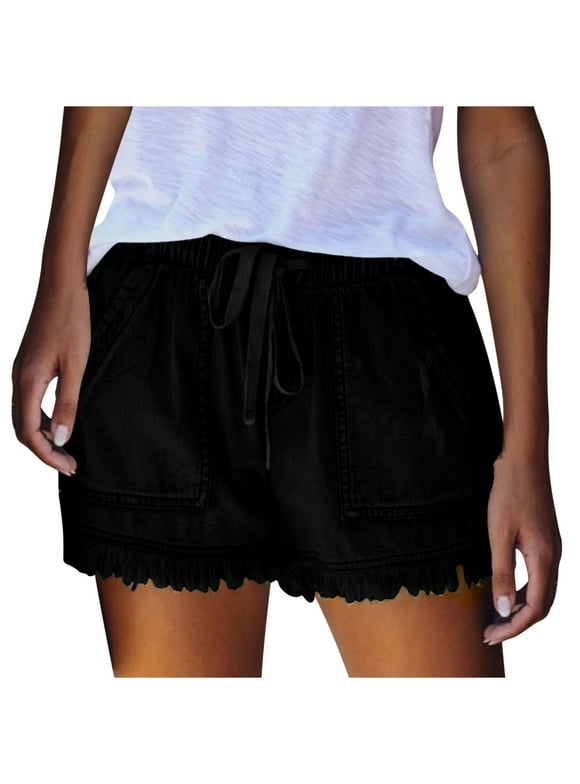 Drawstring Jean Shorts