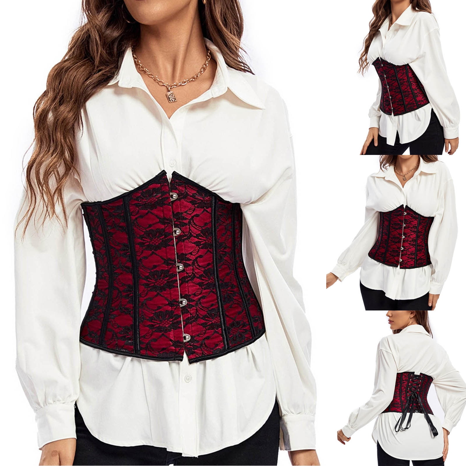 Customer reviews for FAKKDUK Women's Lace Up Boned Corset Bustier ...