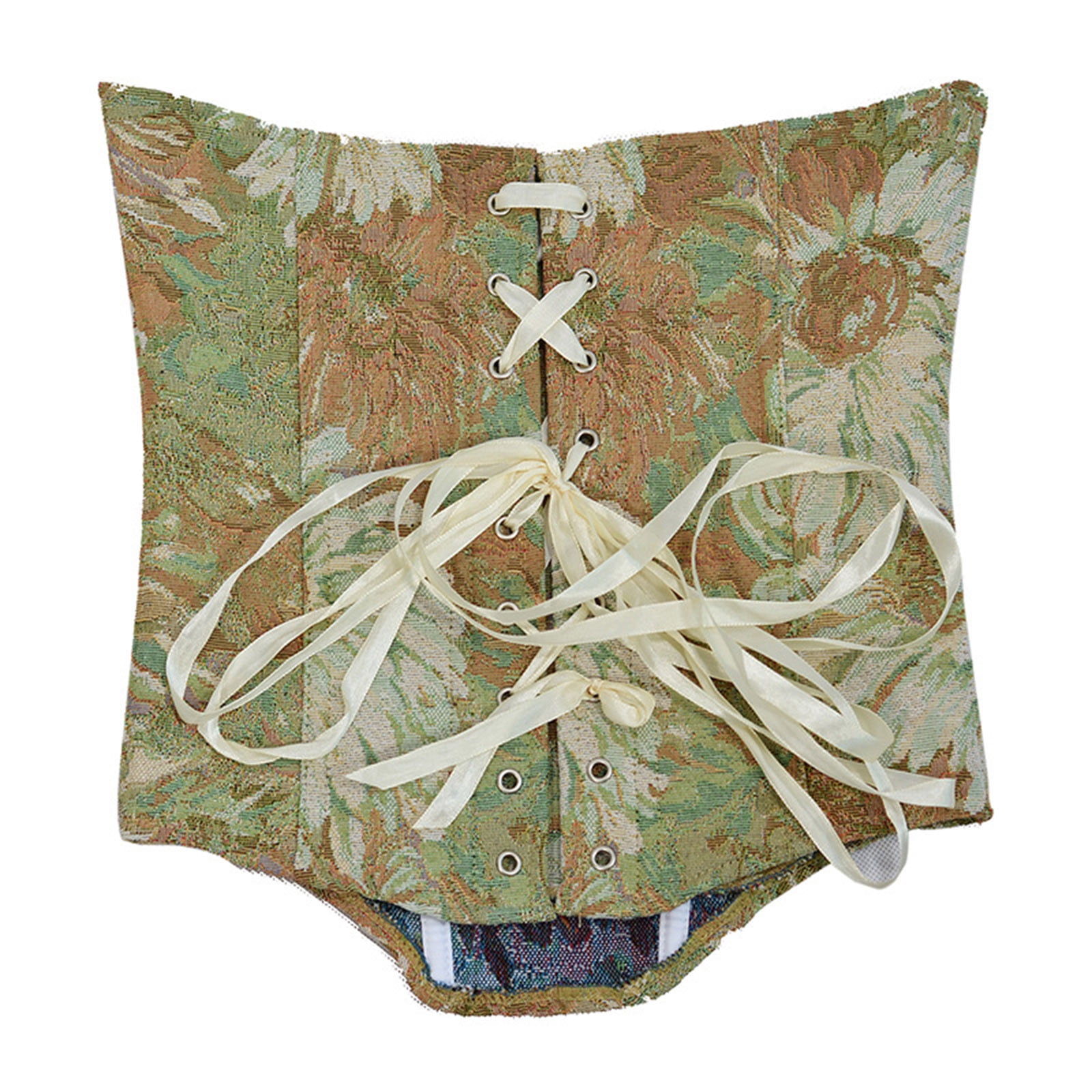 FAKKDUK Women's Spaghetti Straps Corset Satin Square Neck Vintage Boned ...