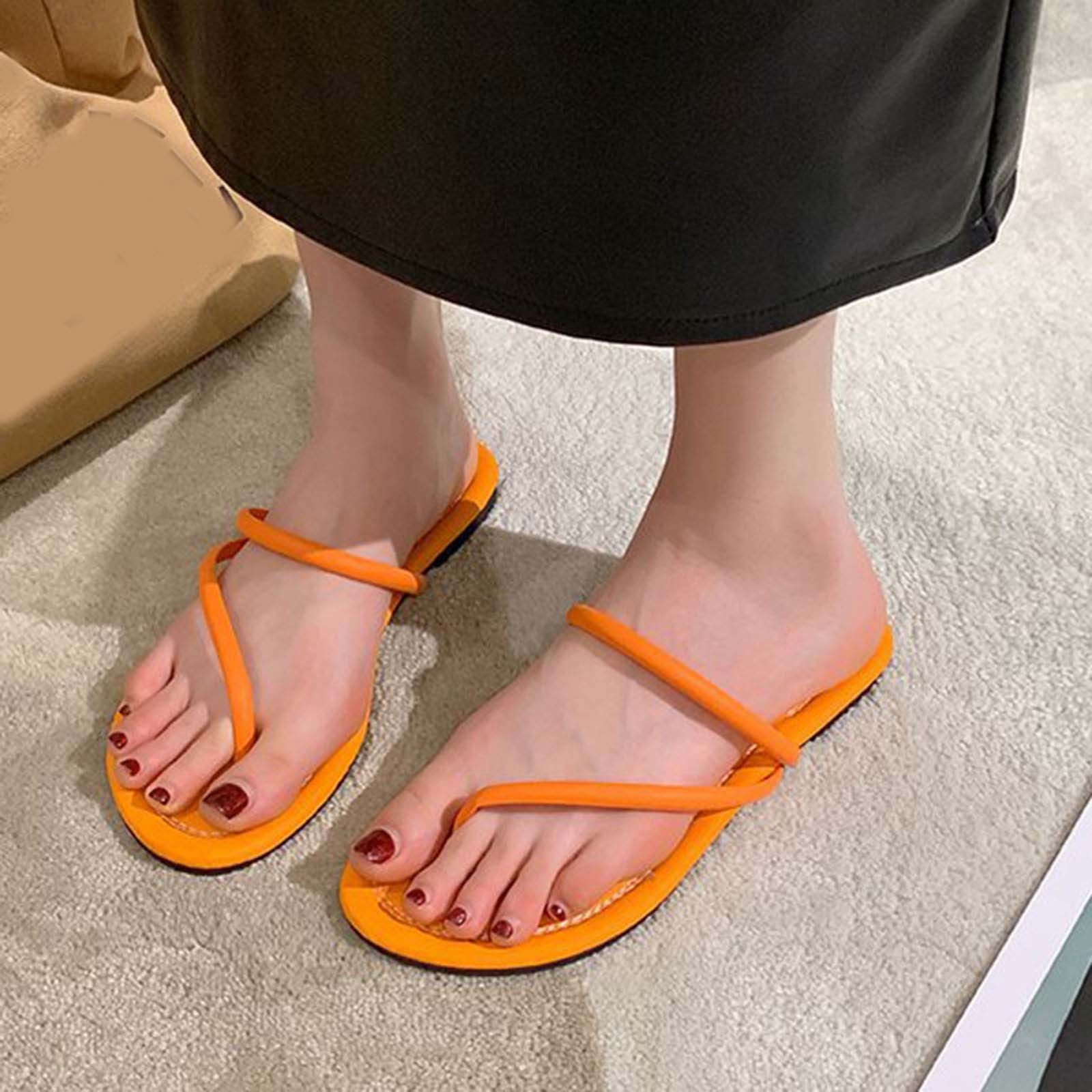 FAKKDUK Womens Beach Flip Flops Women's Slippers Comfortable ...