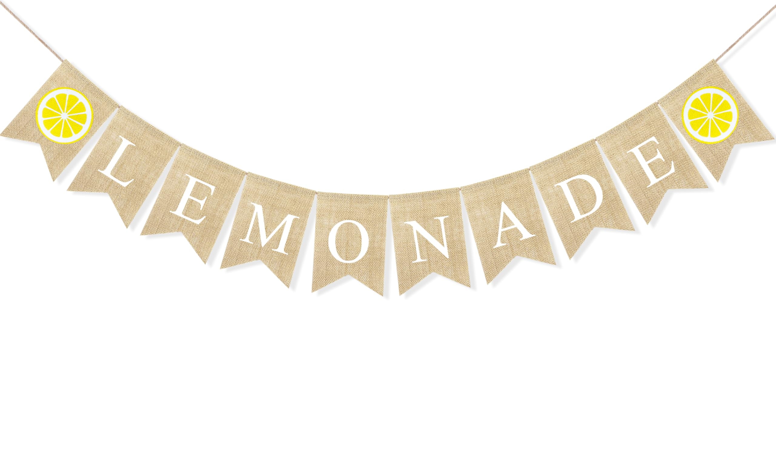 FAKTEEN Lemonade BurlapTRDN Banner Rustic Lemon Stand Party Supplies ...