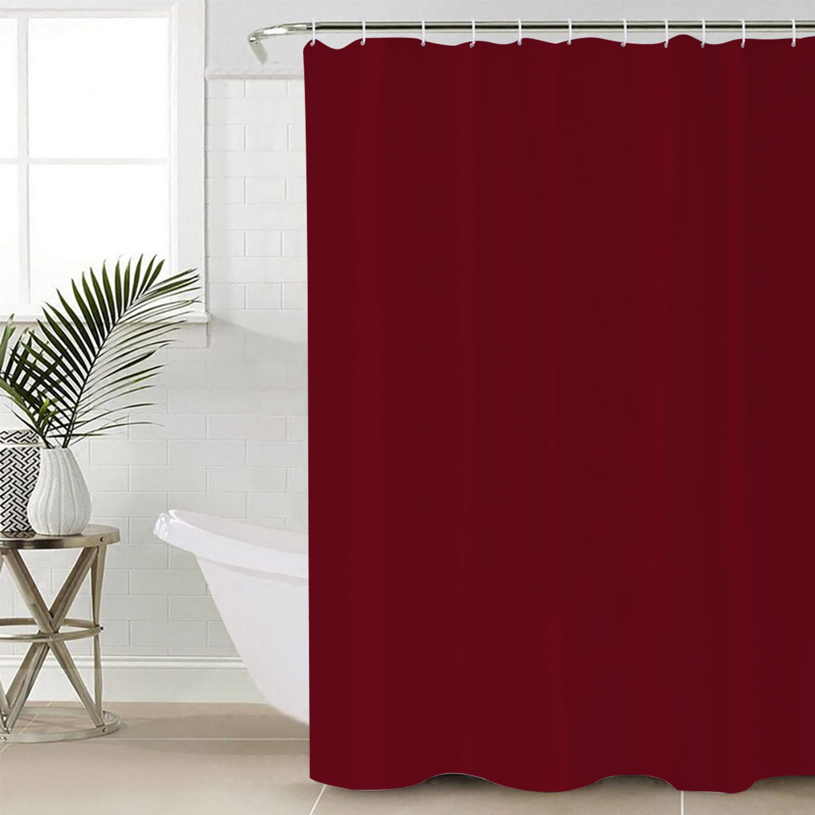 FAKULI Shower Curtain, Red Solid Stall Shower Curtains for Bathroom ...