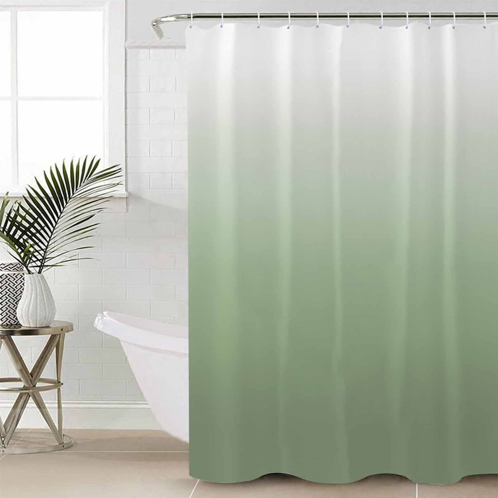 FAKULI Shower Curtain, Sage Green Ombre Stall Shower Curtains for ...