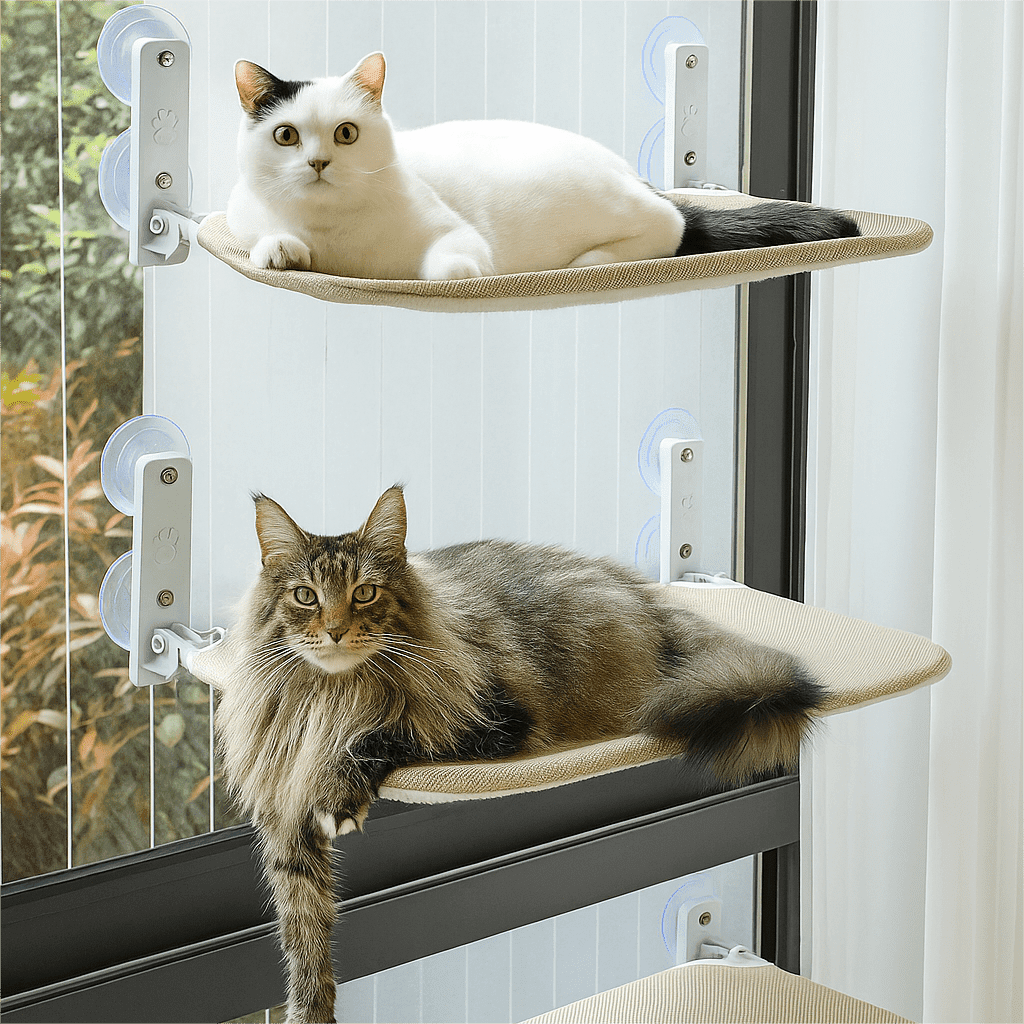 FAKYFJ 2 Pack Cordless Cat Window Perch– Foldable Cat Desk Bed with ...