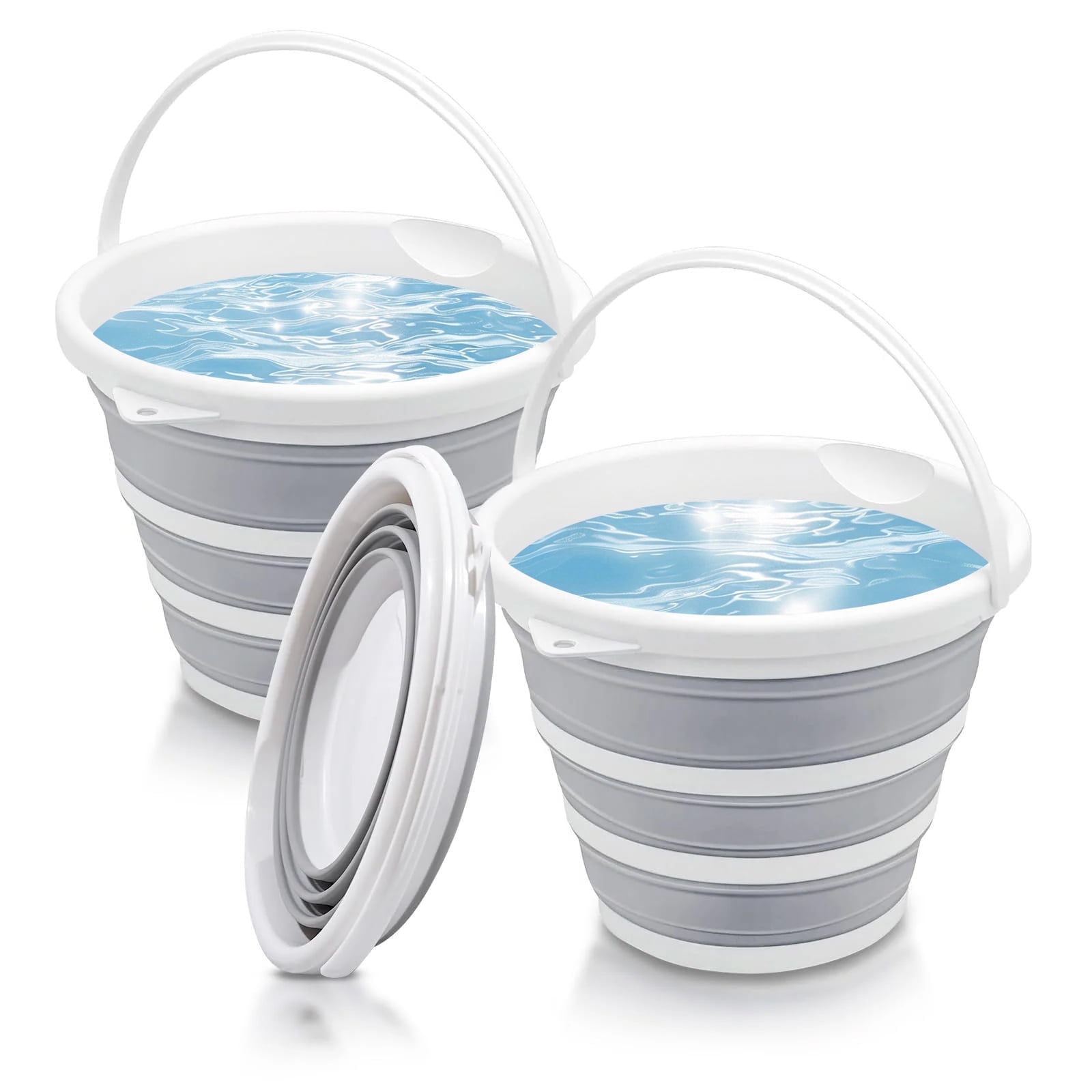 FAKYFJ 2-Pack Collapsible Buckets - 2.6 Gallon (10L) Large Capacity ...