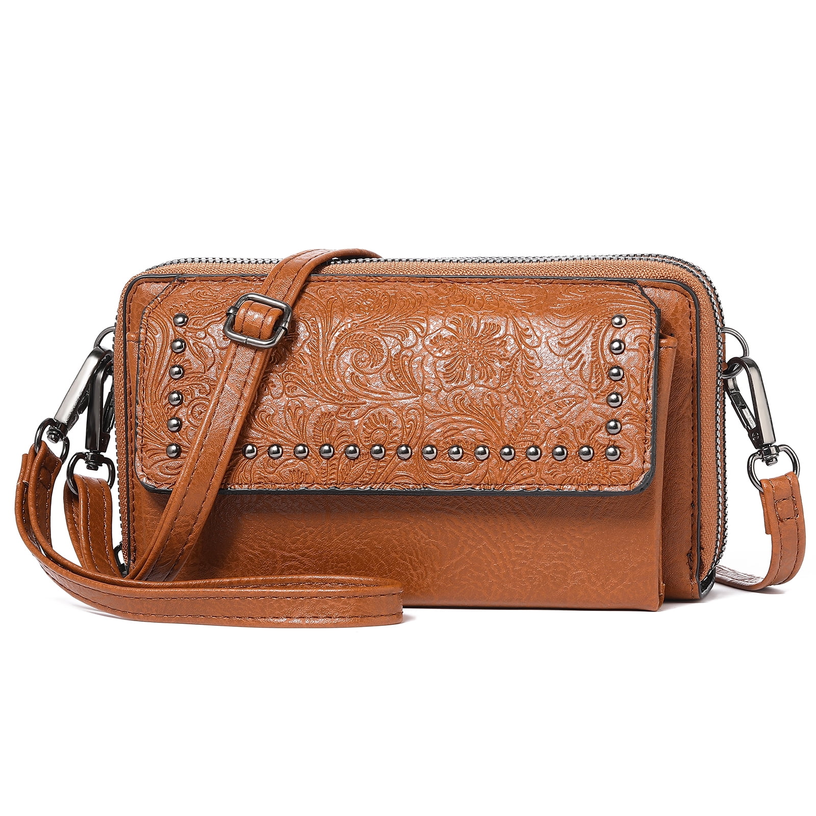 "FALAN MULE Crossbody Wallets with Shoulder Strap and Wristlet, RFID ...