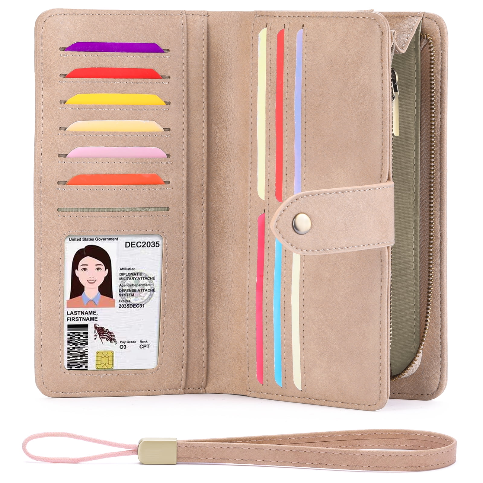 FALAN MULE Women Genuine Leather Wallet Large Capacity Bifold RFID ...