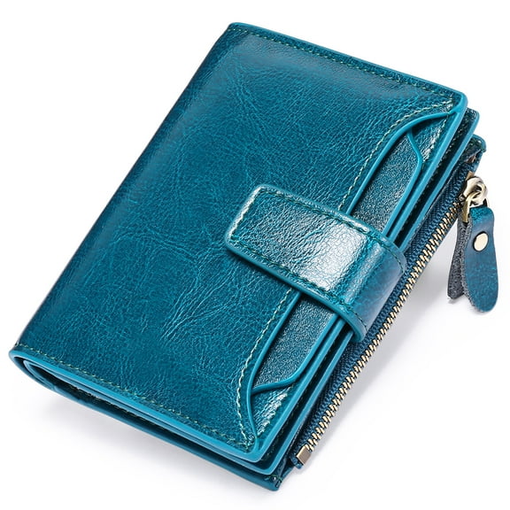 FALAN MULE Small Wallet for Women Leather Bifold Compact RFID Blocking ...