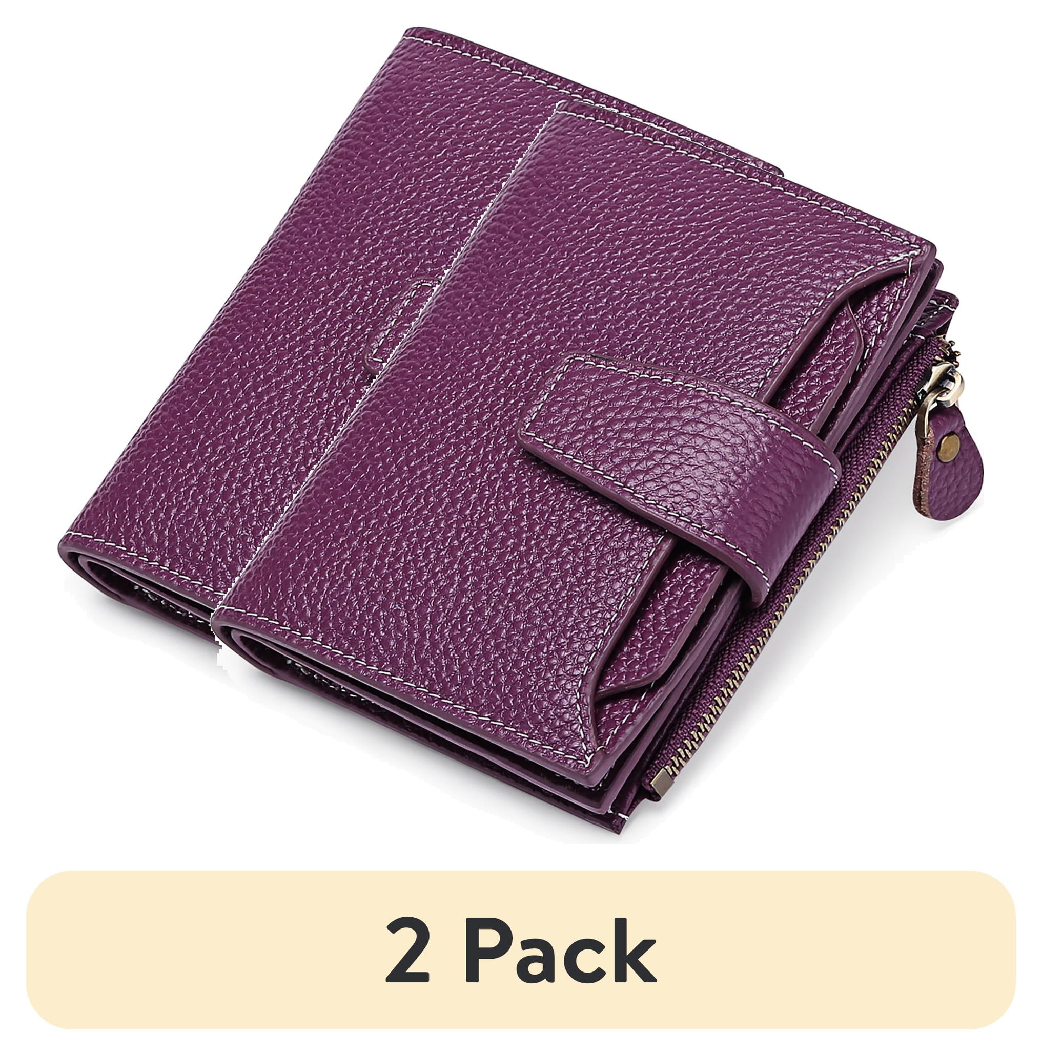 (2 pack) FALAN MULE Small Wallet for Women Genuine Leather Bifold Purse ...
