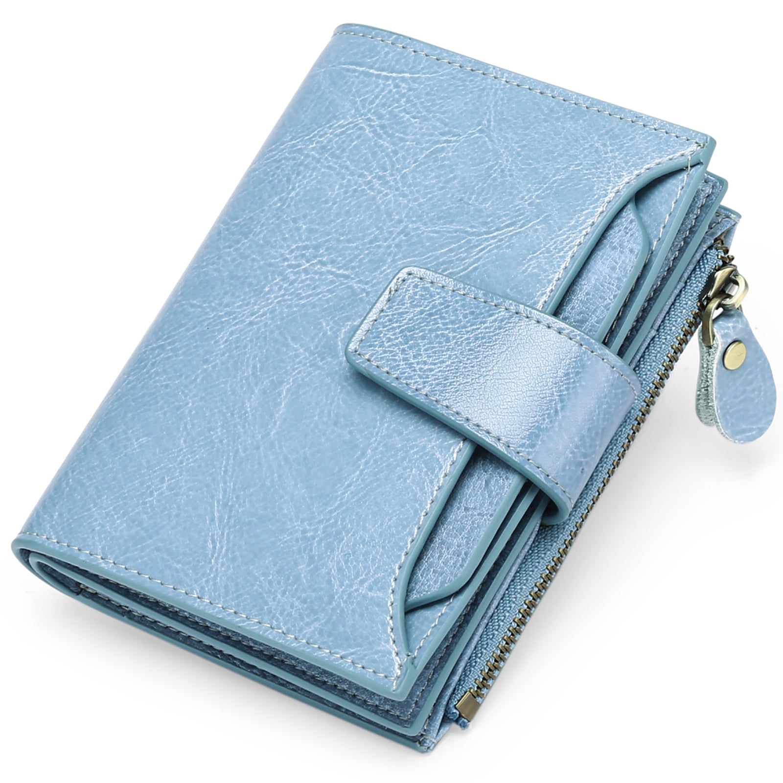 FALAN MULE Compact Women's Wallet, Genuine Leather Bifold Purse with ...