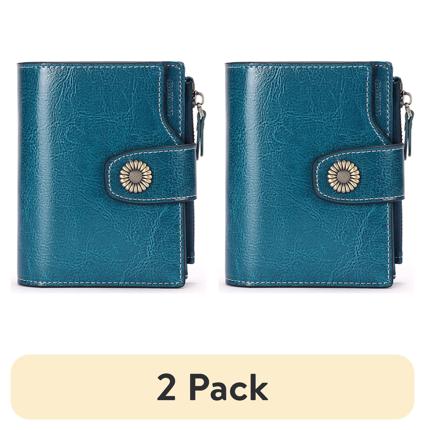 (2 pack) FALAN MULE Small Wallet for Women Genuine Leather Bifold card ...