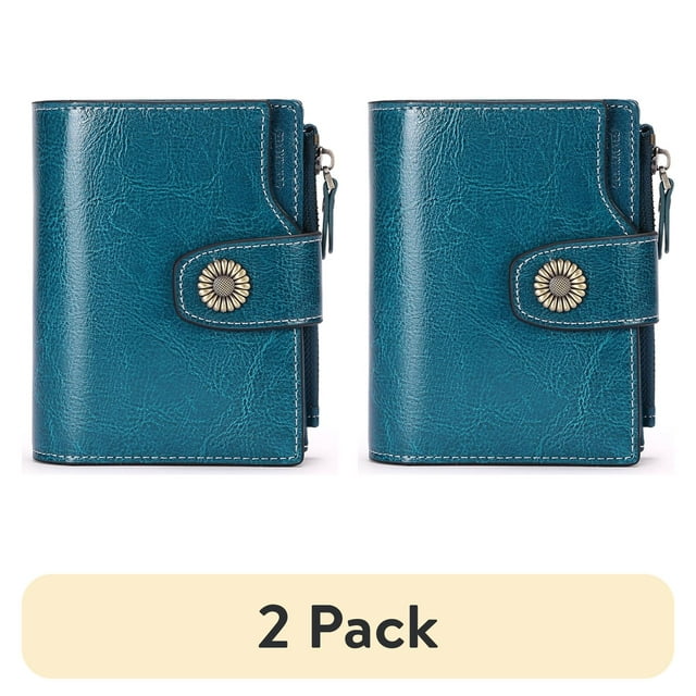 (2 pack) FALAN MULE Small Wallet for Women Genuine Leather Bifold card ...