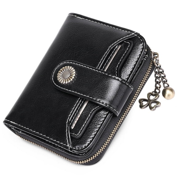 Black Wristlet Zip Card Case With Id Window Women'S Waterproof Nylon ...