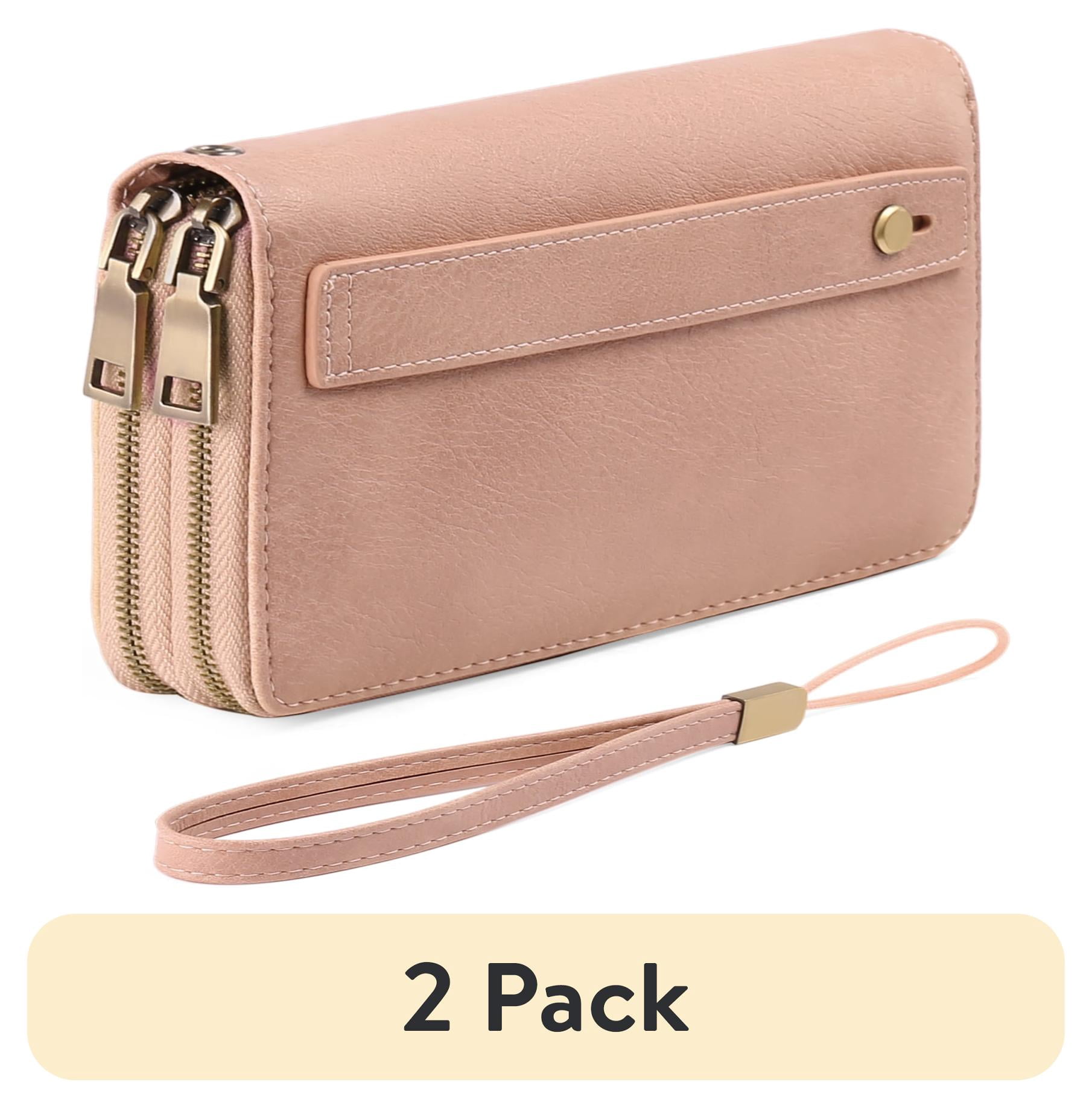 (2 pack) FALAN MULE Wallet for Women Double Zipper Phone Clutch RFID ...