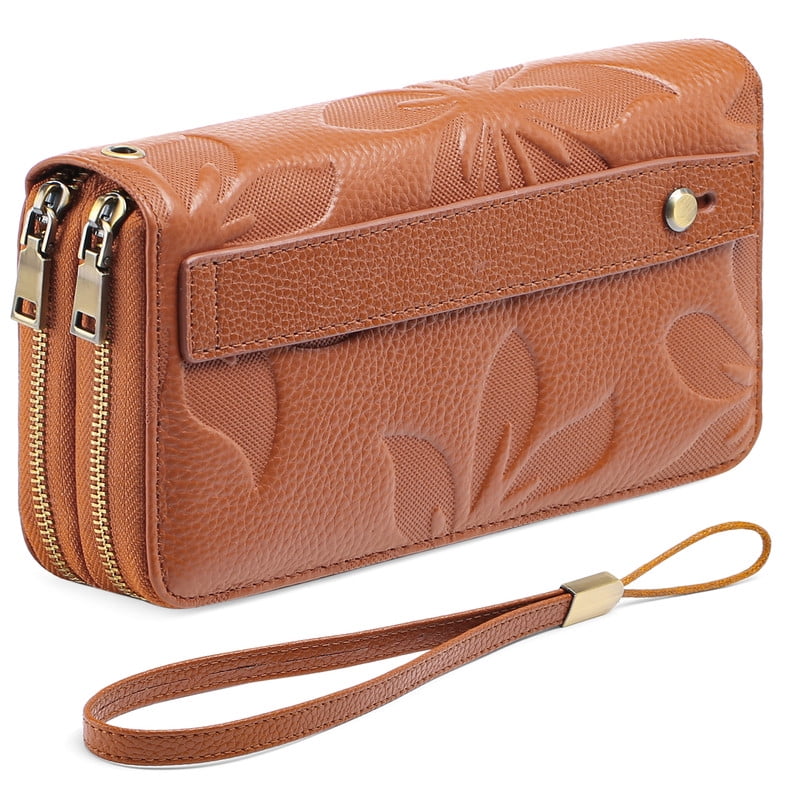 FALAN MULE Wallet for Women Double Zipper Phone Clutch RFID Blocking ...