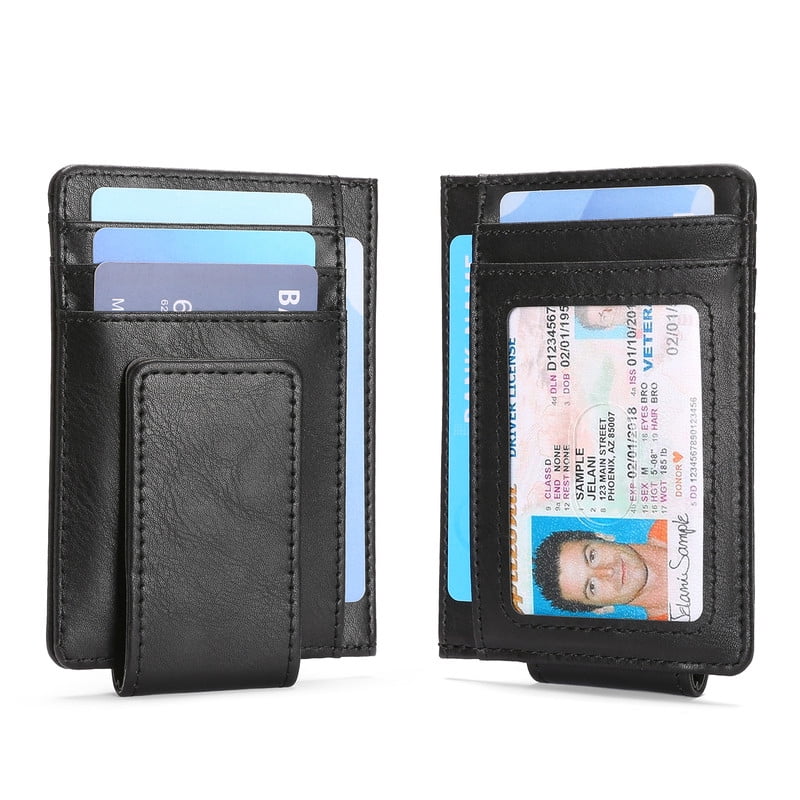 FALAN MULE Magnetic Closure Slim Wallet for Men Leather RFID Blocking ...